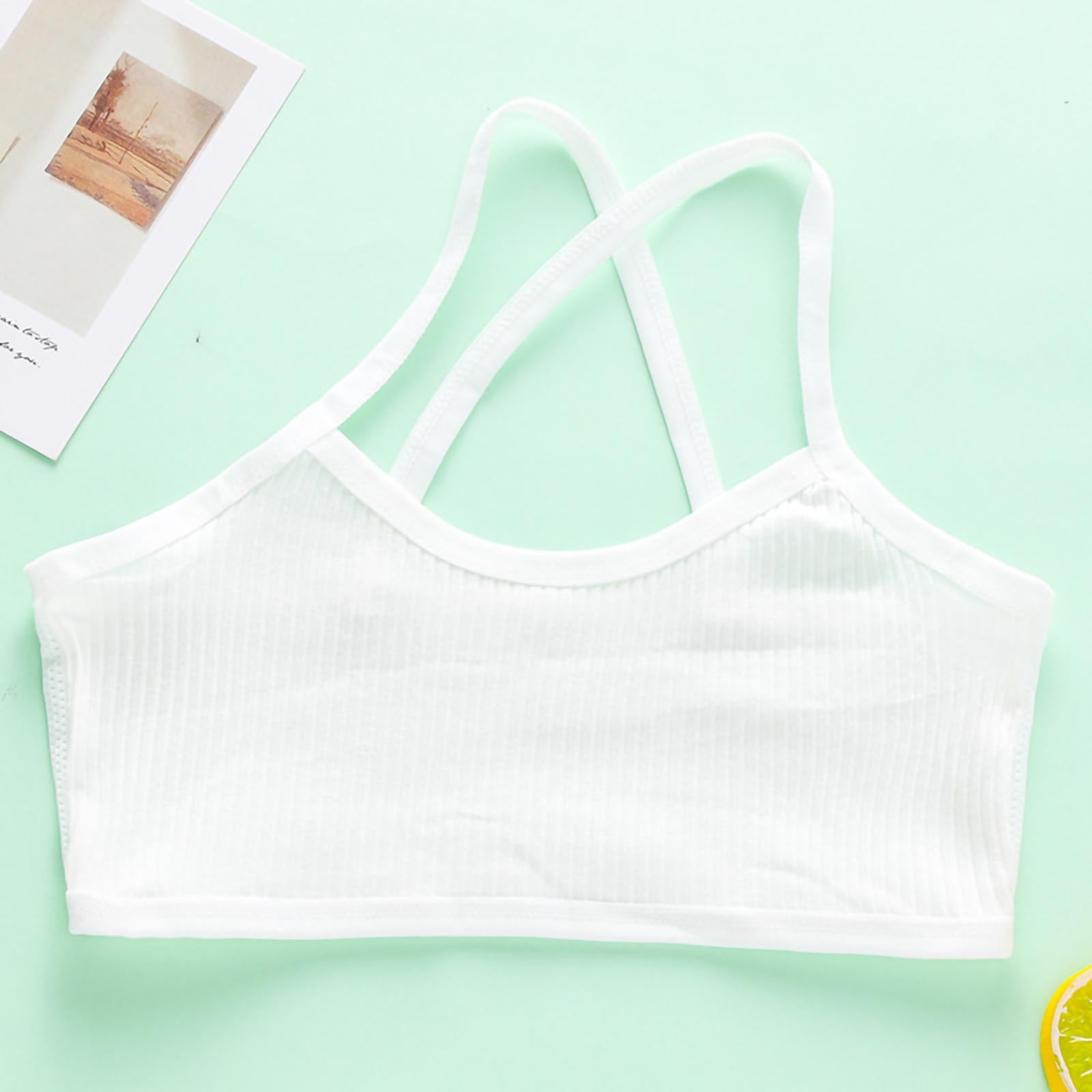 dazeni Cotton Training Bra for Girls Big Girls' Criss Cross Sports Bra ...
