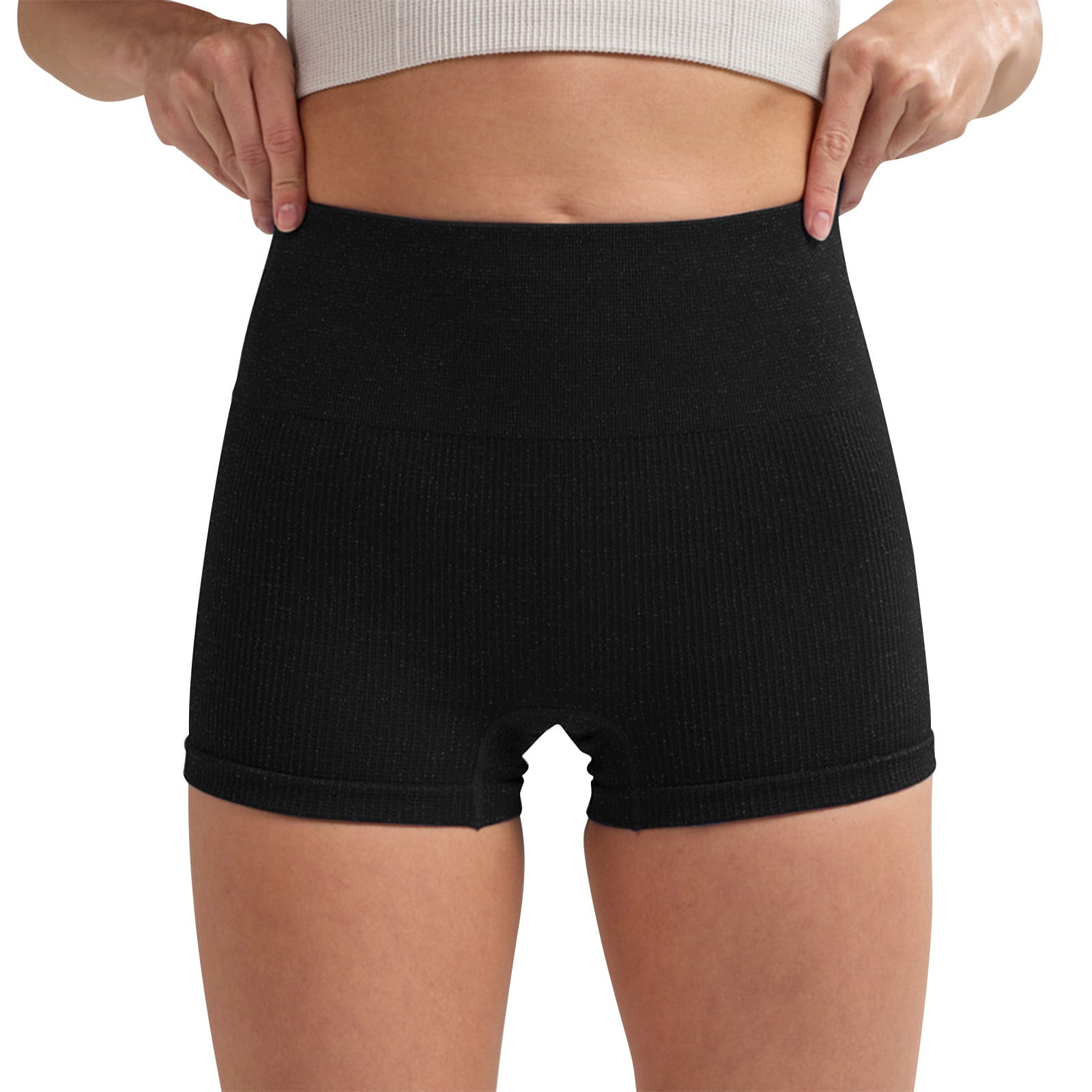 dazeni No Front Seam Biker Shorts Women 3 Inch High Waisted Yoga Shorts Seanless Tummy Control ...