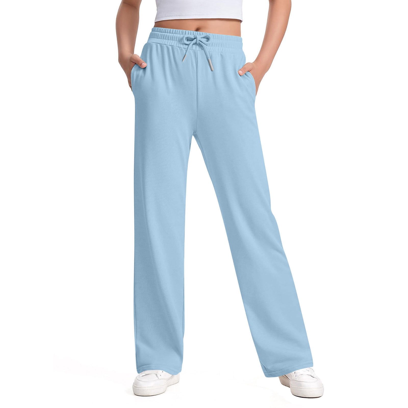 dazeni Girls Athletic Sweatpants Trendy Straight Leg Active Joggers ...