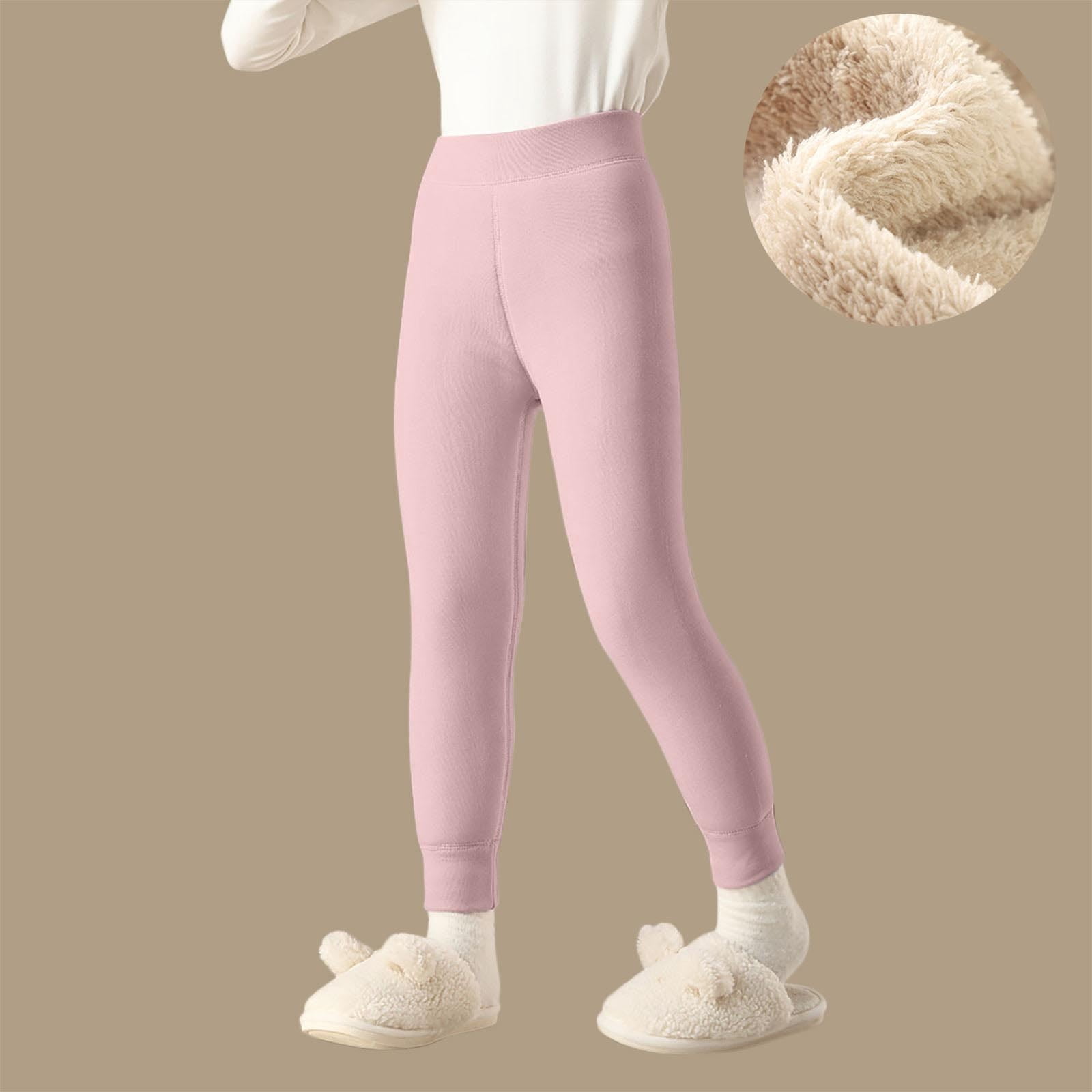 dazeni Girls Fleece Lined Leggings Thermal Full Length Pants Winter ...