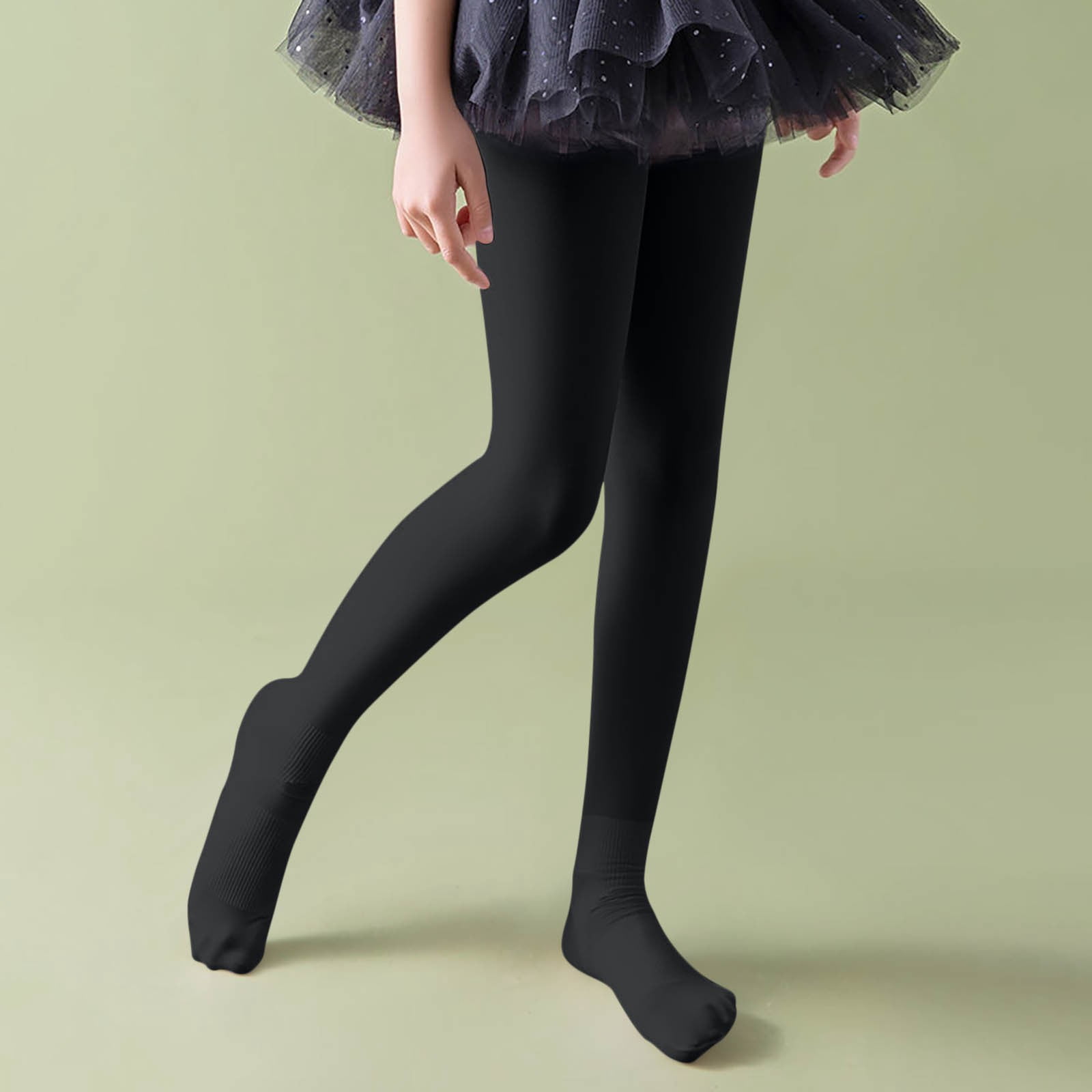 dazeni Girls Opaque Tights Soft Cotton Seamless School Dress Tights ...