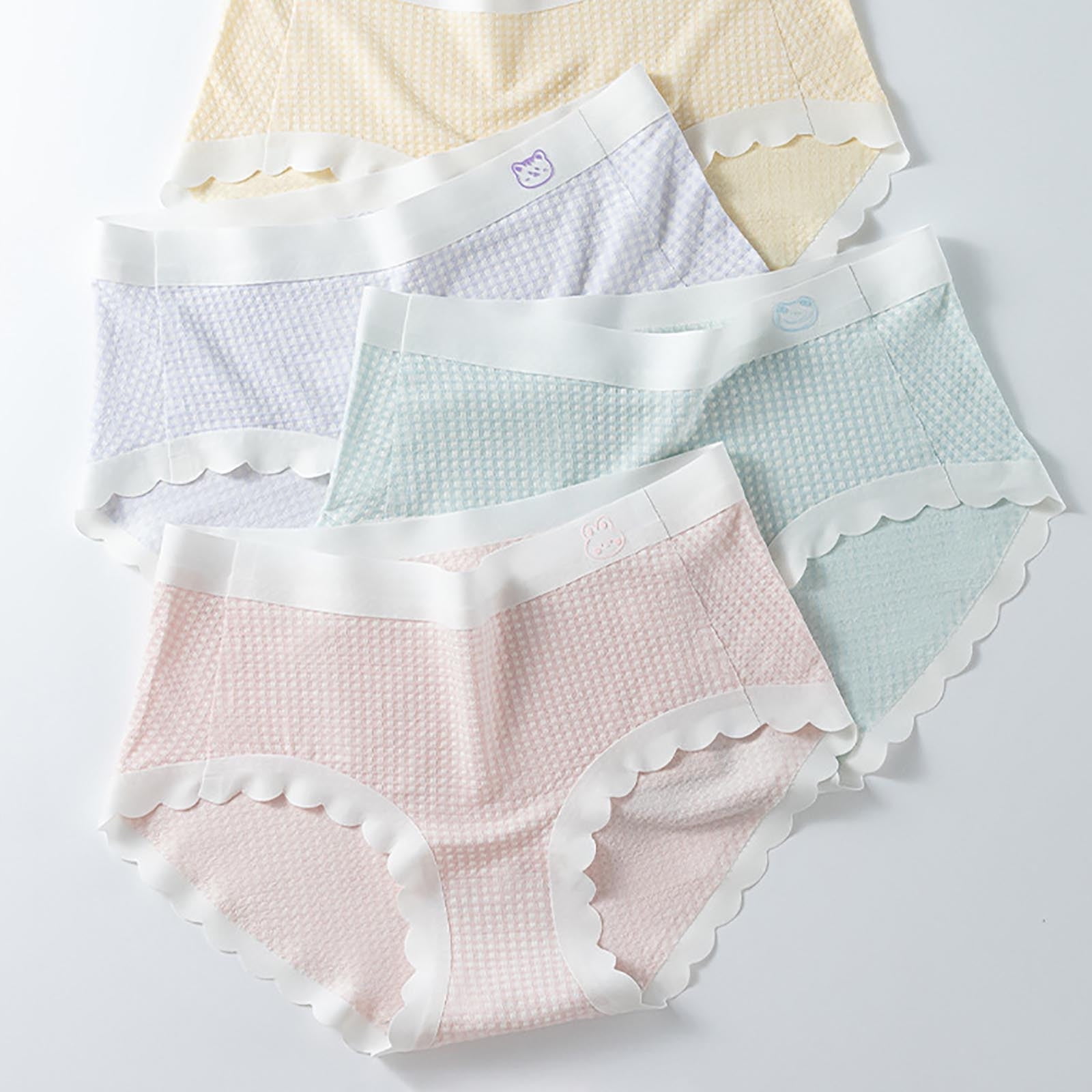 dazeni Girls Seamless Underwear Block Color Hipster Bikini Panties ...