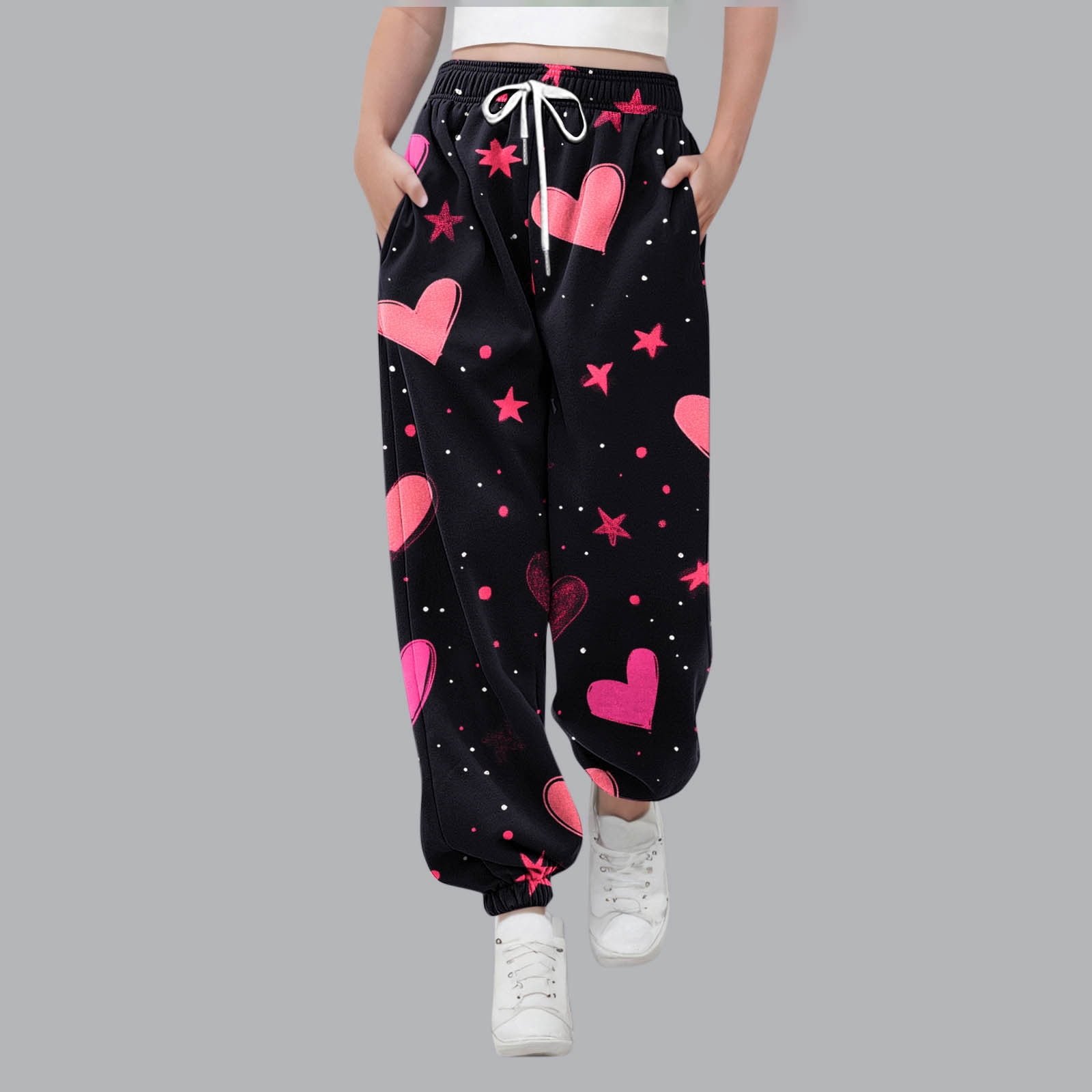 dazeni Girls Valentine's Day Sweatpants Teen Joggers Sweats Yoga Pants ...