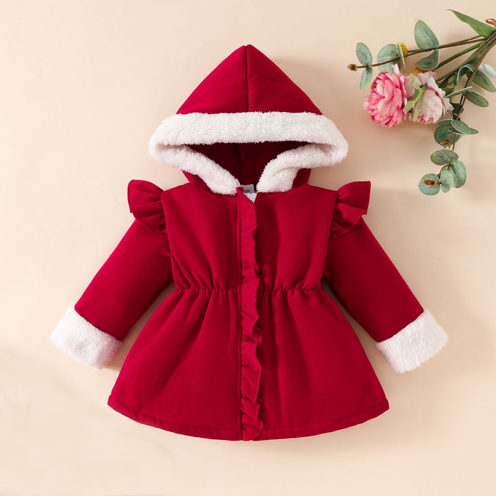dazeni Infrant Girls Winter Warm Hoodies Jackets 6 Months-2 Years Cute ...