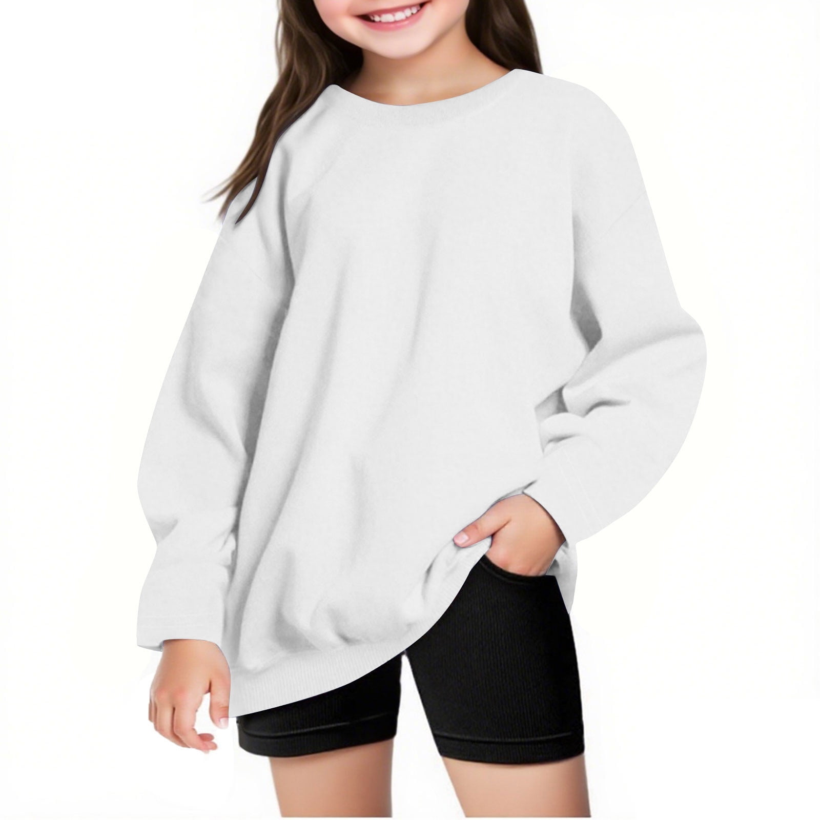 dazeni Kids Oversized Sweatshirt Lightweight Fall Crewneck Long Sleeve ...