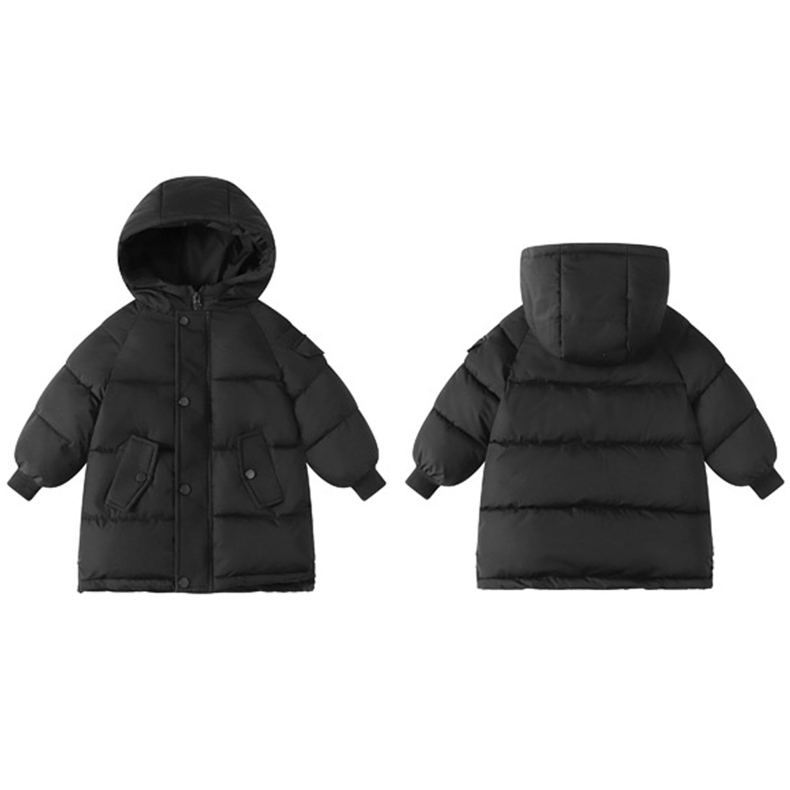 dazeni Kids Winter Coat Girls Puffer Jacket Warm Winter Coats Solid Zip ...