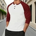 dazeni Men's Henley Shirts Raglan Long Sleeve Color Block T Shirt ...