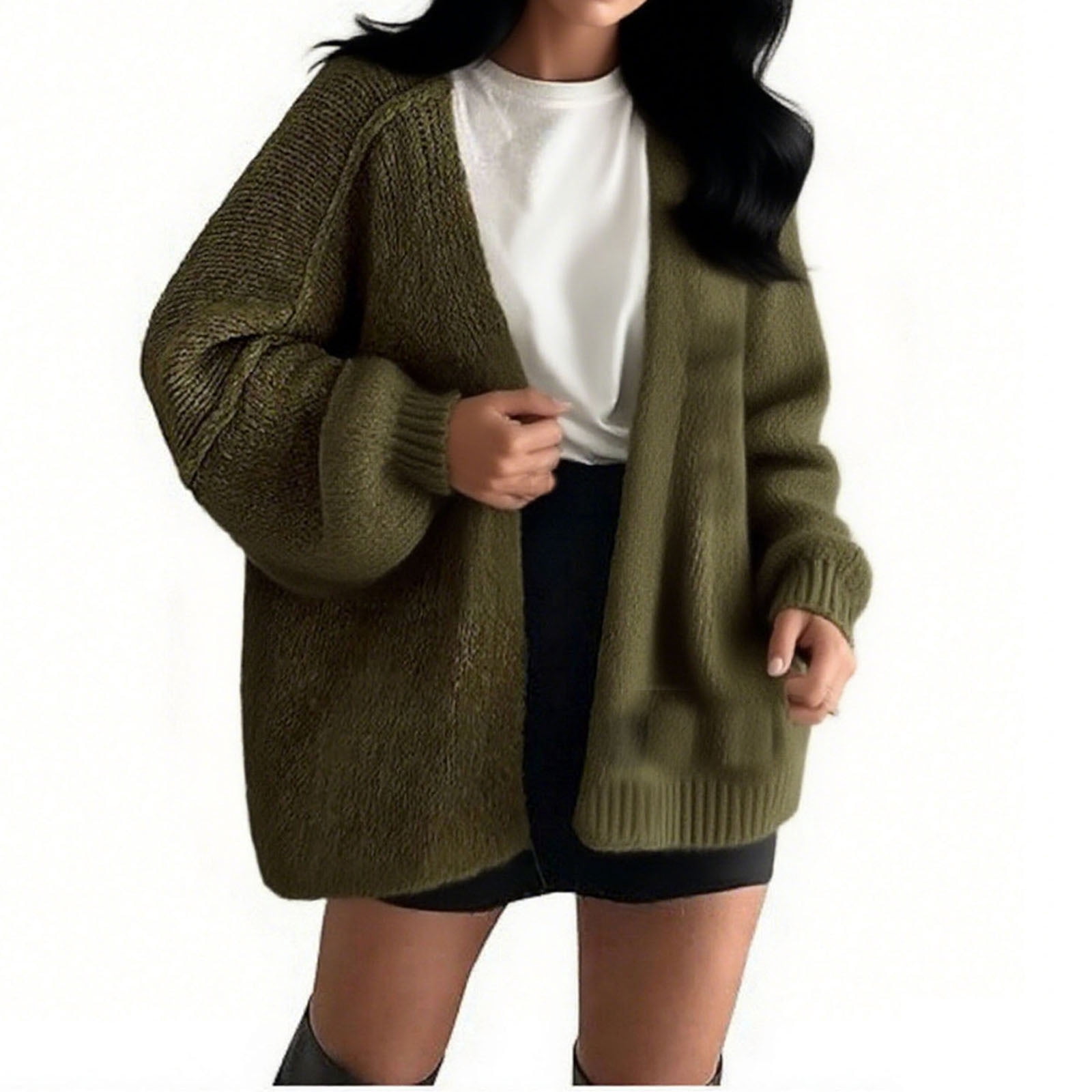 dazeni Oversized Cardigan Sweater for Women Fashion Knit Open Front ...