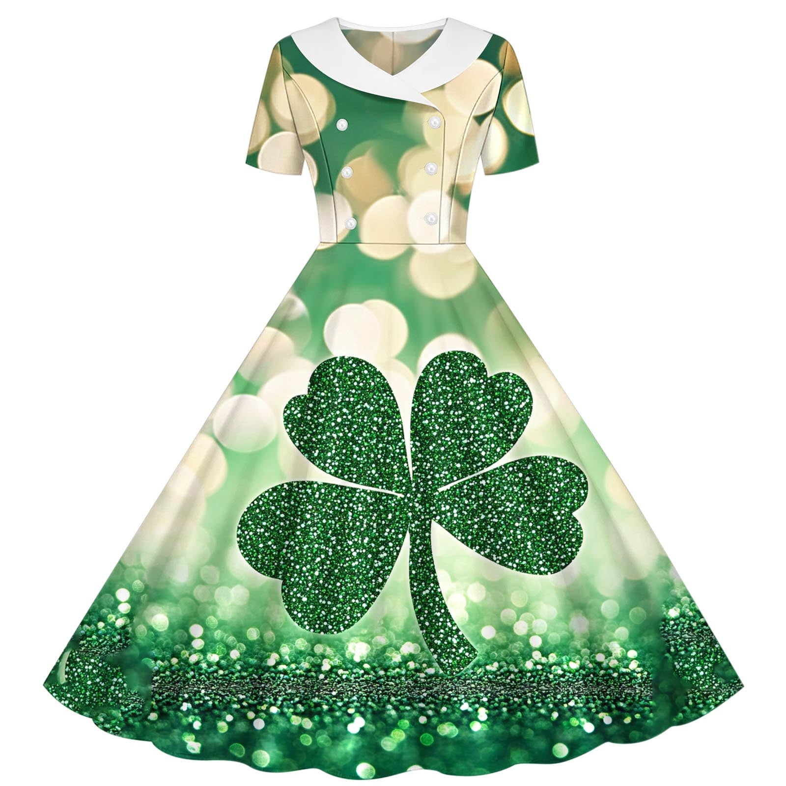 dazeni St Patricks Day Dresses for Girls Shamrock Vintage A Line Swing ...