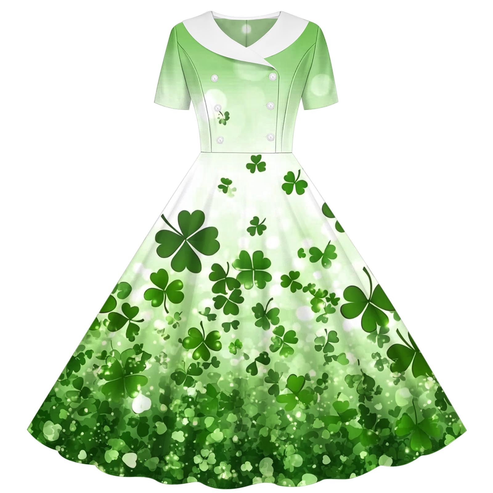 dazeni St Patricks Day Dresses for Girls Shamrock Vintage A Line Swing ...