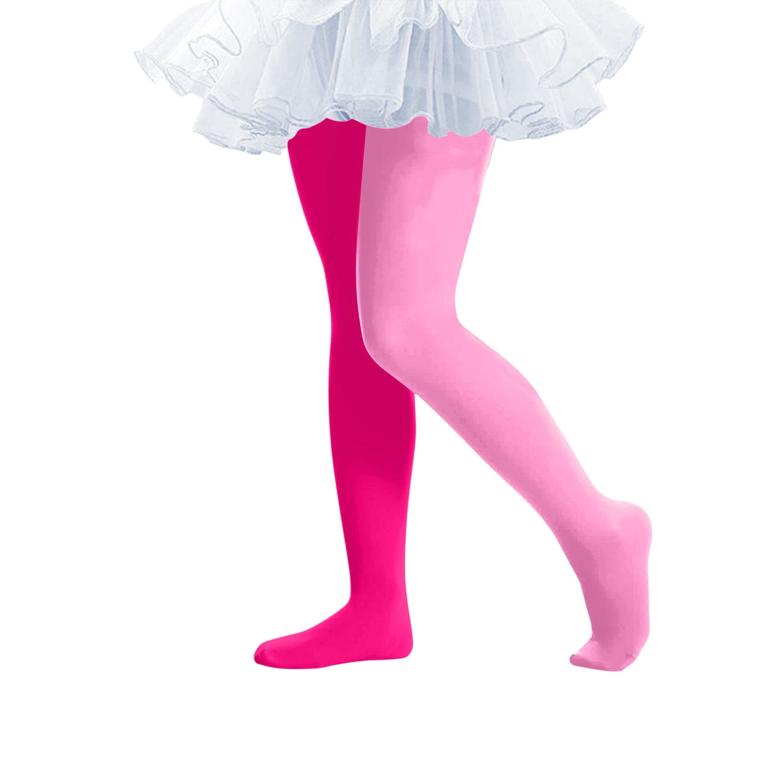 dazeni Tights for Girls Color Block Ballet Leggings Ultra-Soft Footed ...