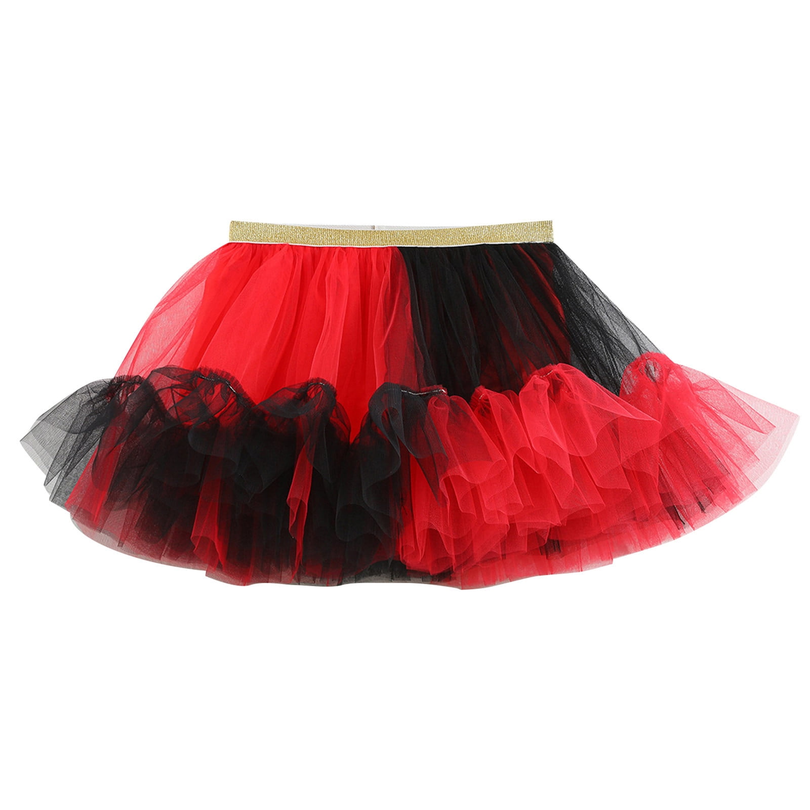 dazeni Toddler Little Girls Chirstmas Princess Dance Skirts Layered ...