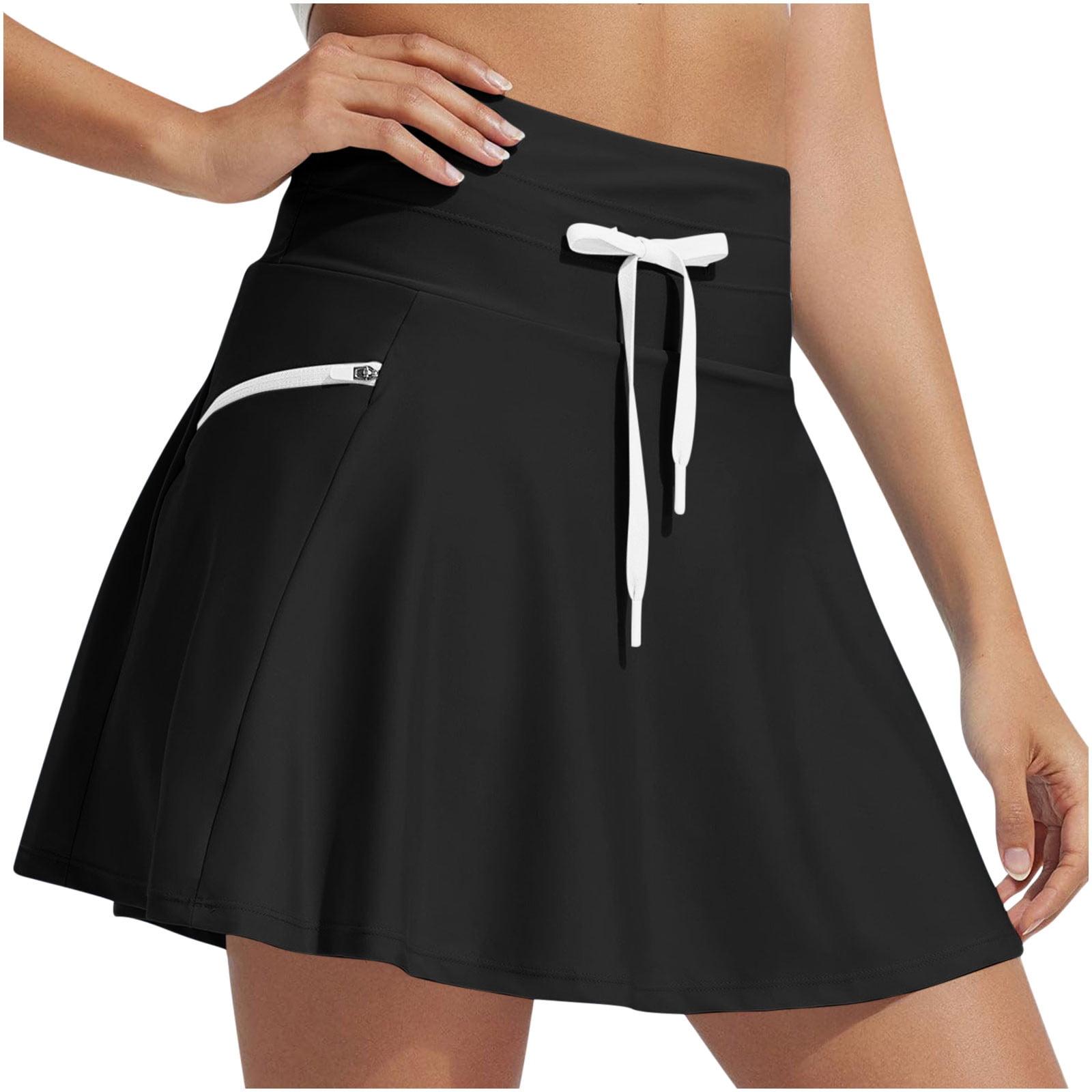 dazeni Women's High Waisted Swim Skirt with Zipper Pocket Quick Dry ...