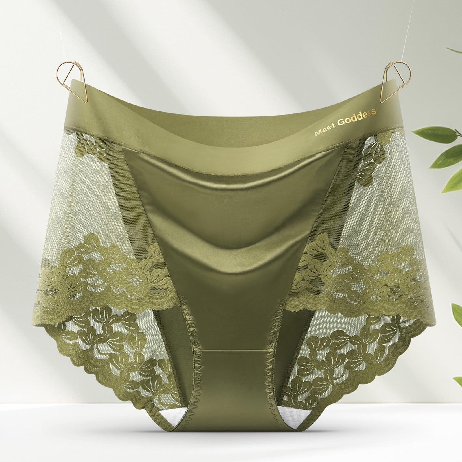 dazeni Women's Soft Satin Underwear Seamless High Waisted Ladies ...