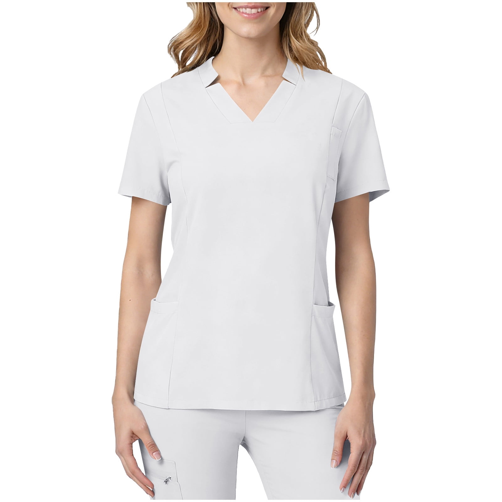 dazeni Women's Summer Scrub Top Breathable Short Sleeve Medical Shirts ...