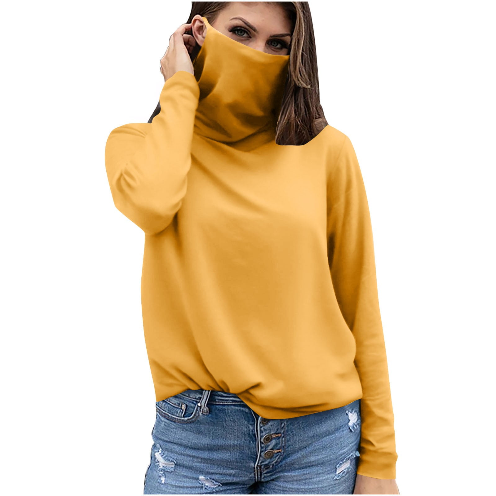 dazeni Women's UPF 50+ Long Sleeve Shirts with Face Mask Lightweight UPF 50+ Sun Protection ...