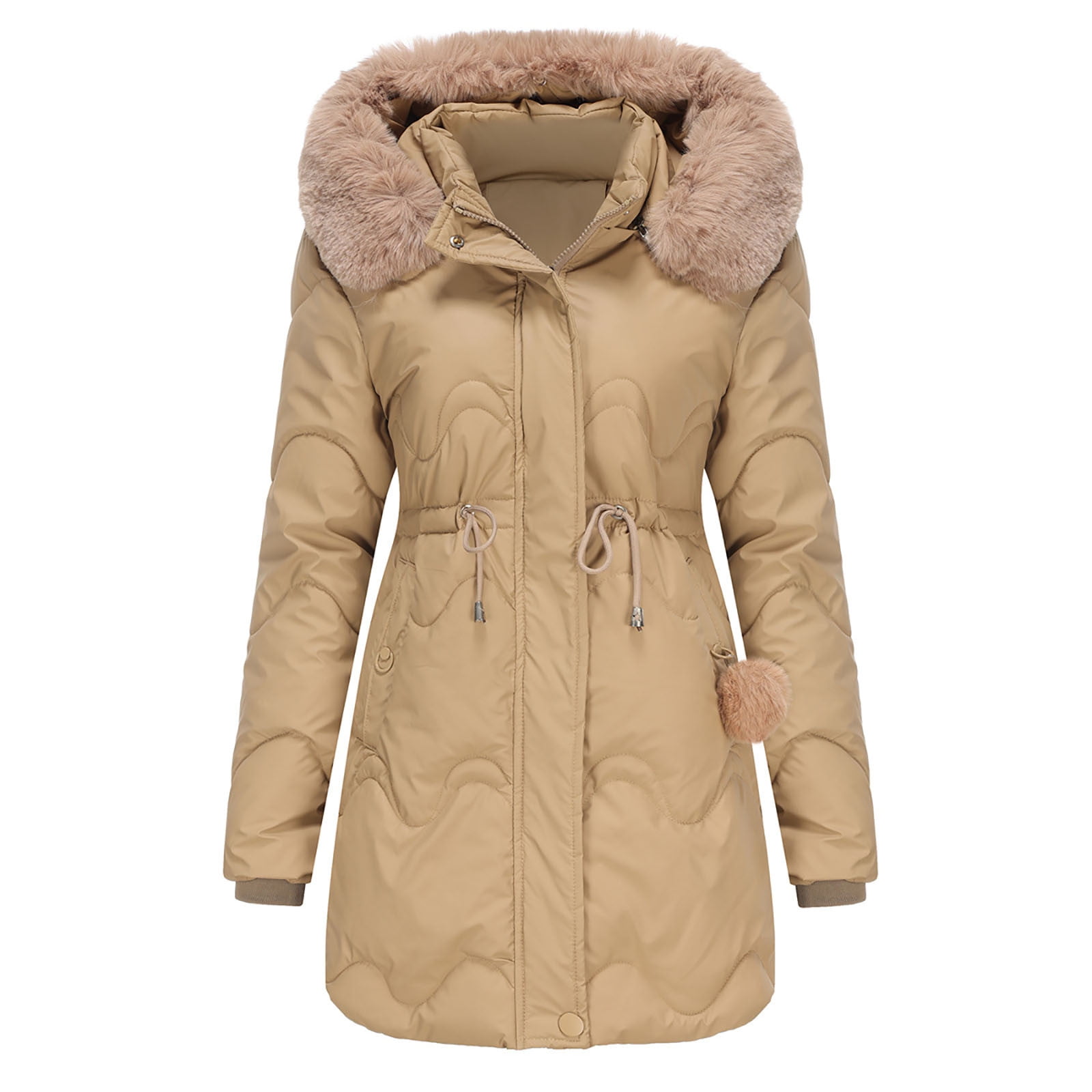 dazeni Women's Winter Parka Jackets Quilted Padded Warm Hooded Puffer ...