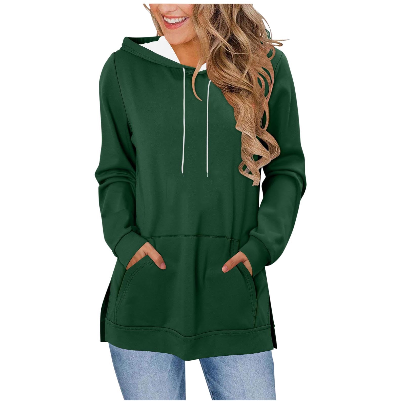 dazeni Womens Long Sleeve Pullover Tunic Tops Casual Classic Solid ...