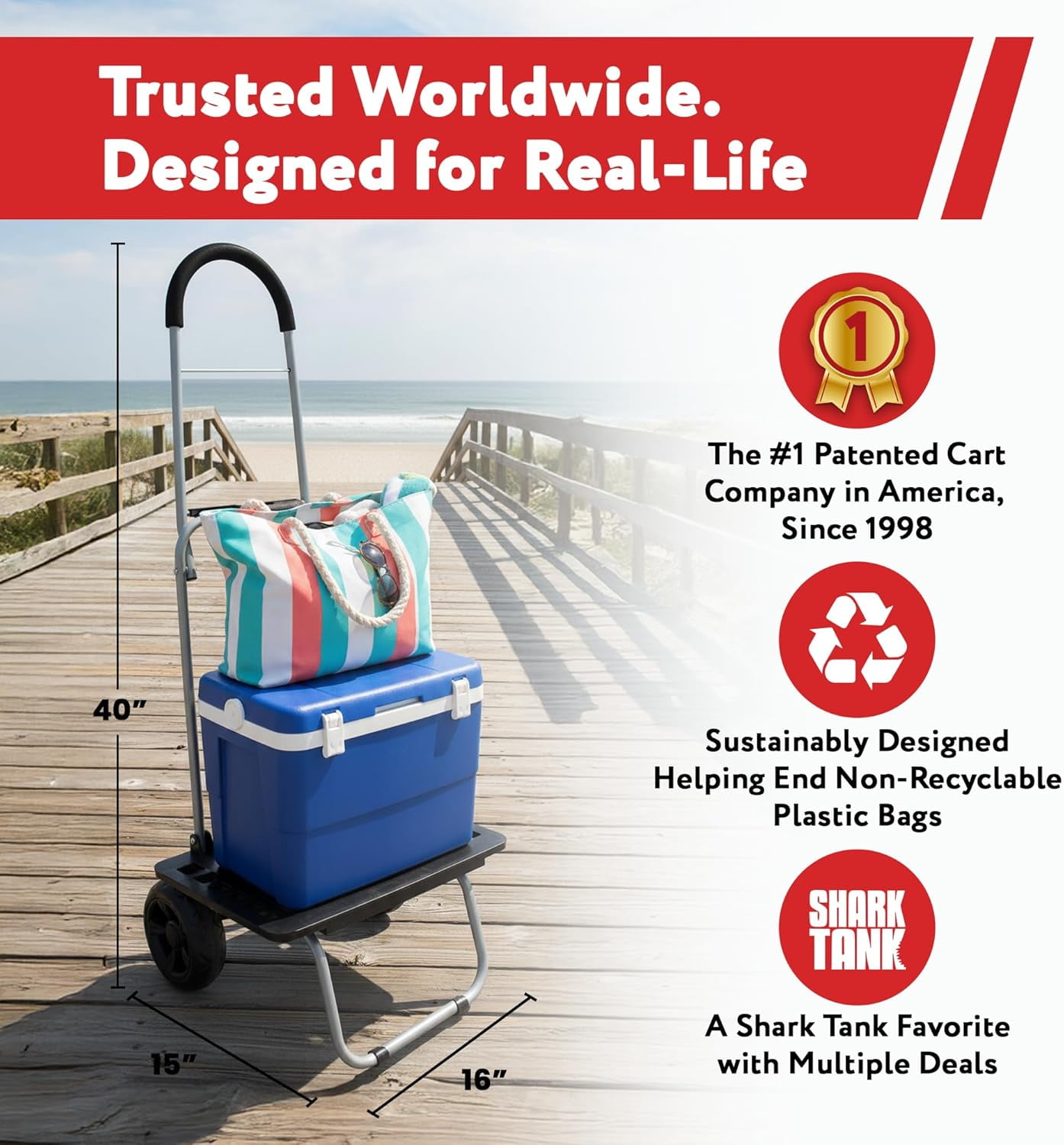 dbest Products Bigger Trolley Dolly MM, Black Handtruck Hardware Garden ...