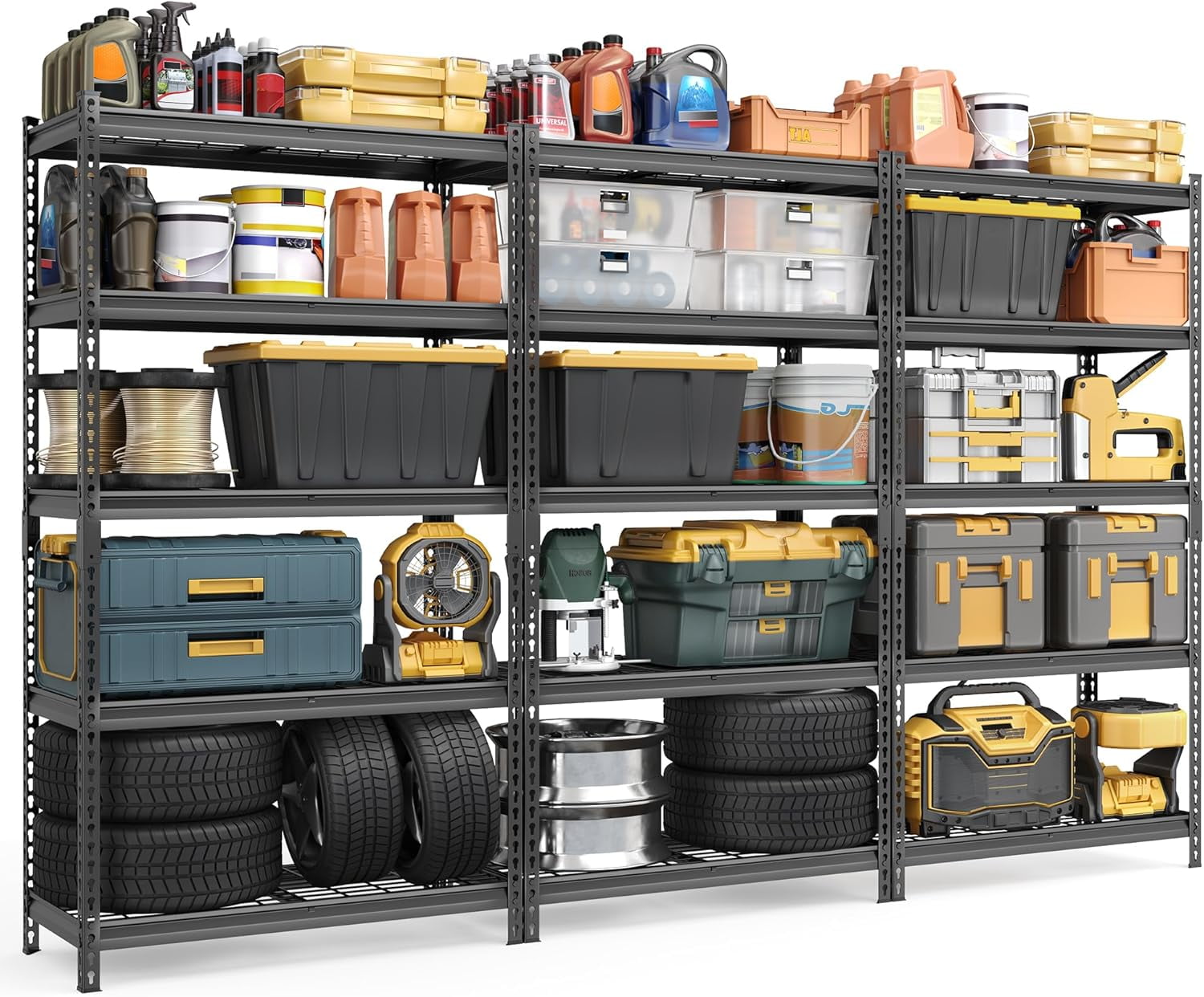 dbtygrnmi 5-Tier Storage Shelves Heavy-Duty Garage Shelving Adjustable ...