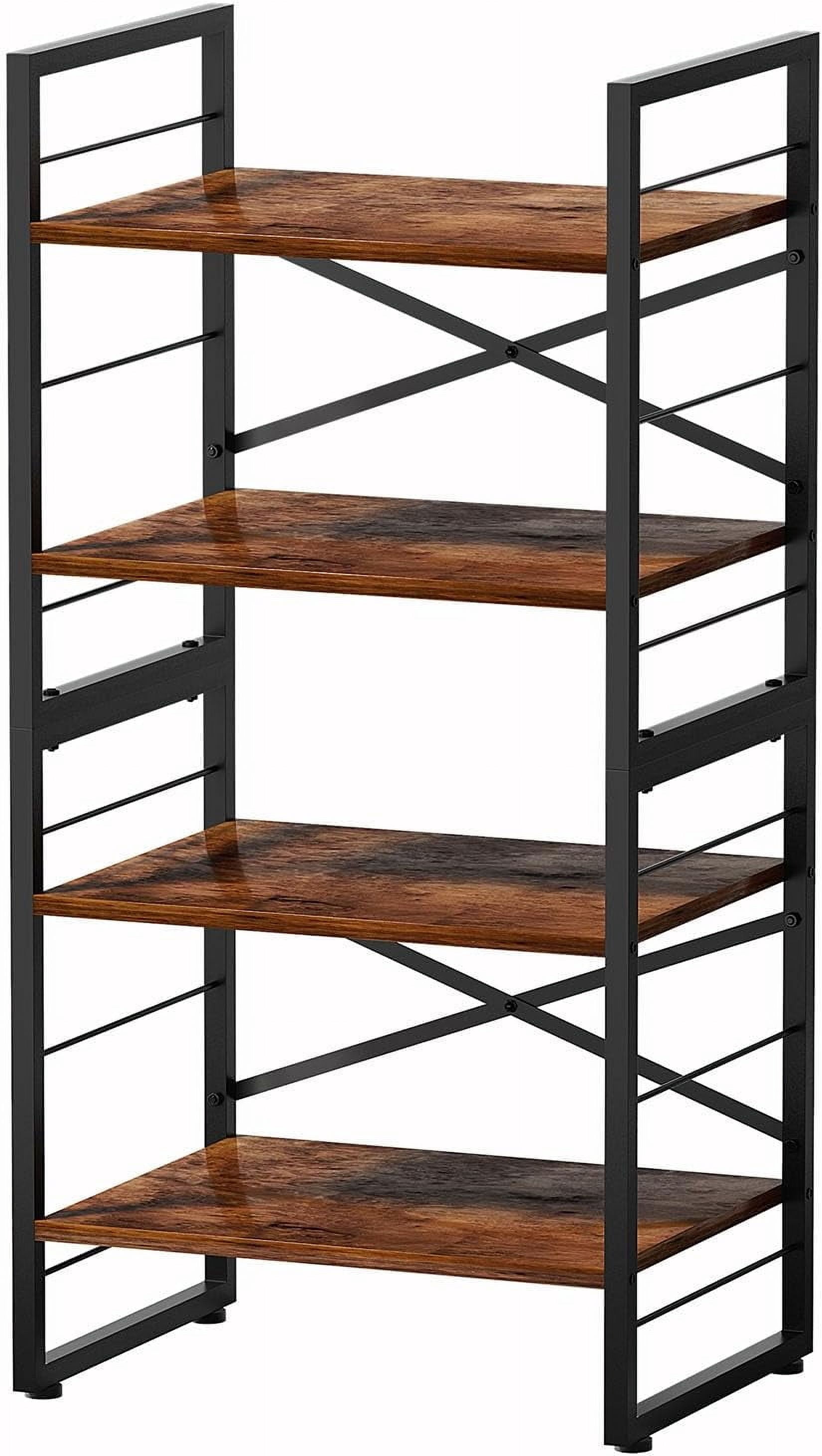 dbtygrnmi B&L 3 Tier Bookshelf Display Standing Shelf Wood and Metal ...