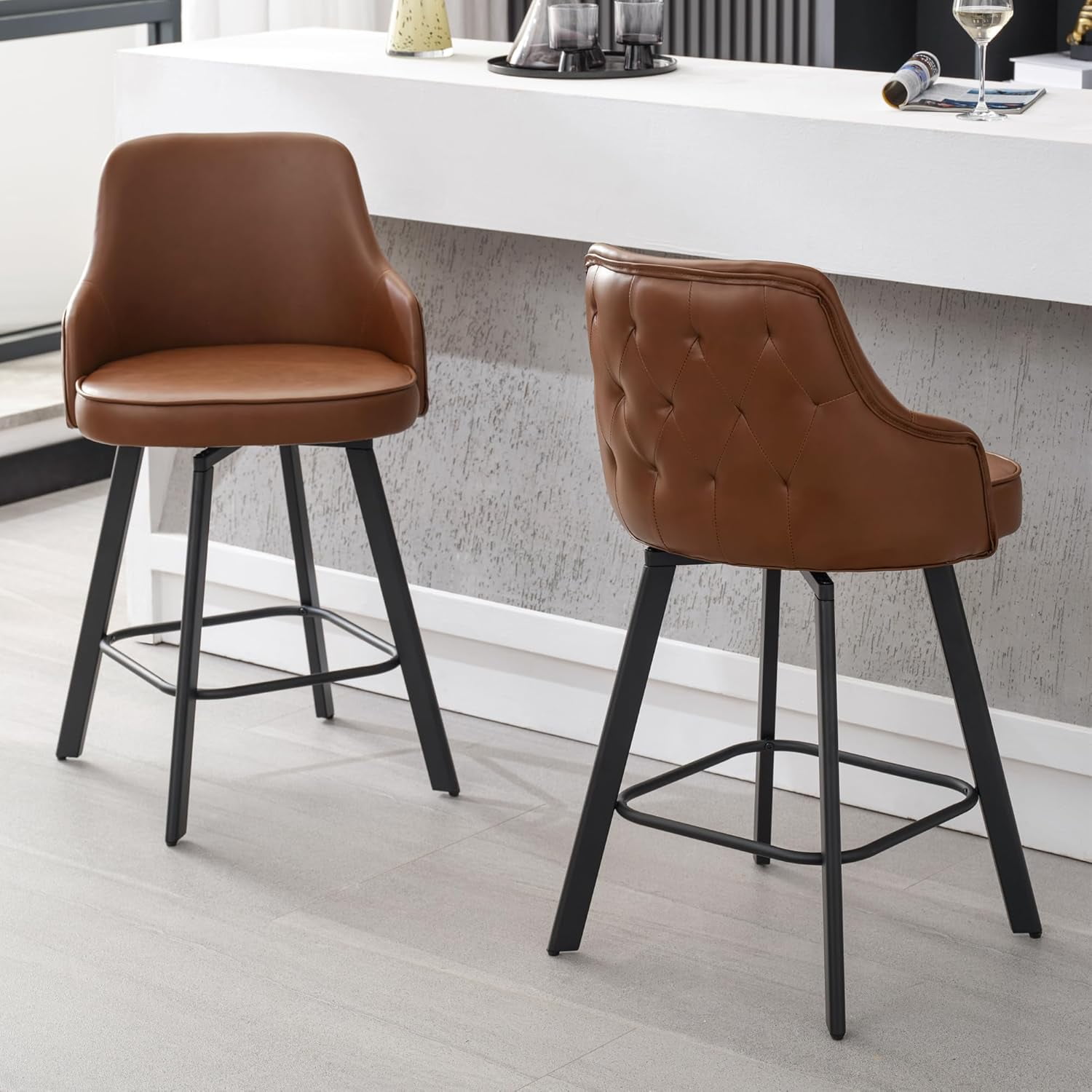 dbtygrnmi Bar Stools 30" Swivel Bar Height Bar Stools with High Back ...