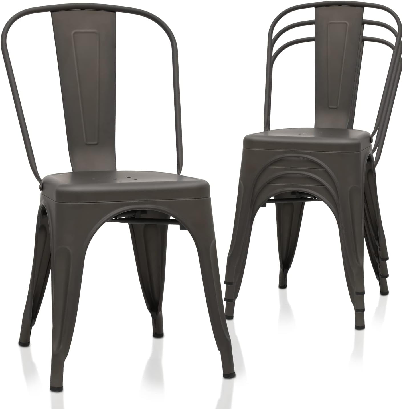 dbtygrnmi Dining Chair Classic Iron Metal High Backrest Chair with Wood ...