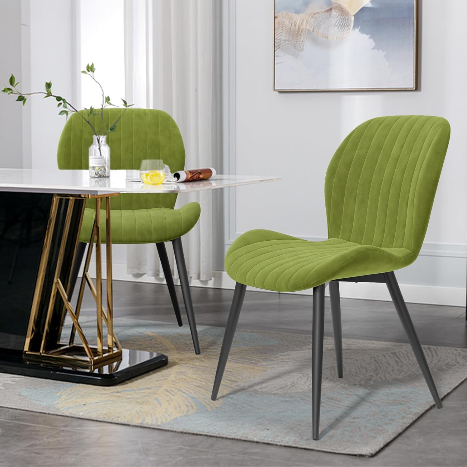 dbtygrnmi Dining Chairs Velvet Dining Room Chairs Upholstered Dining ...