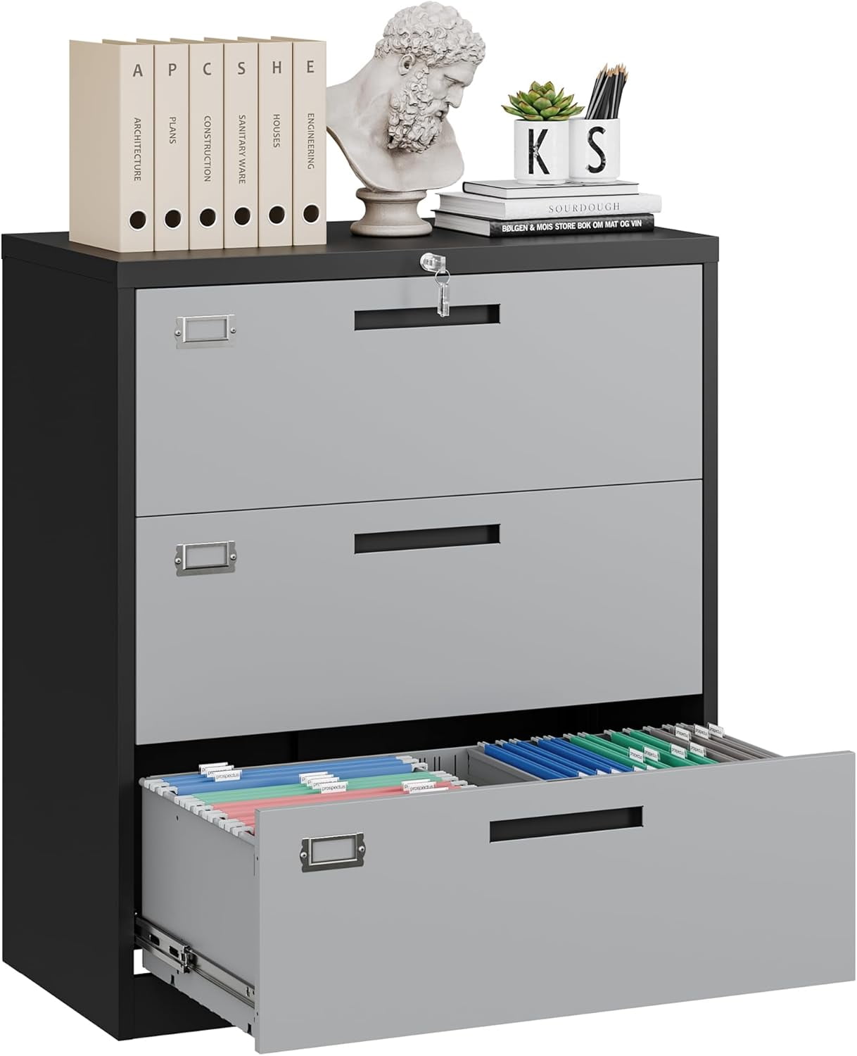 dbuibni 2 Drawer File Cabinet with Lock Filing Cabinet for Metal ...