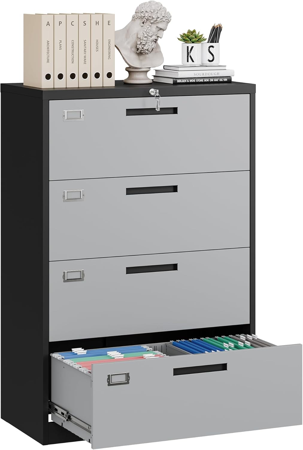 dbuibni 2 Drawer File Cabinet with Lock Filing Cabinet for Metal ...