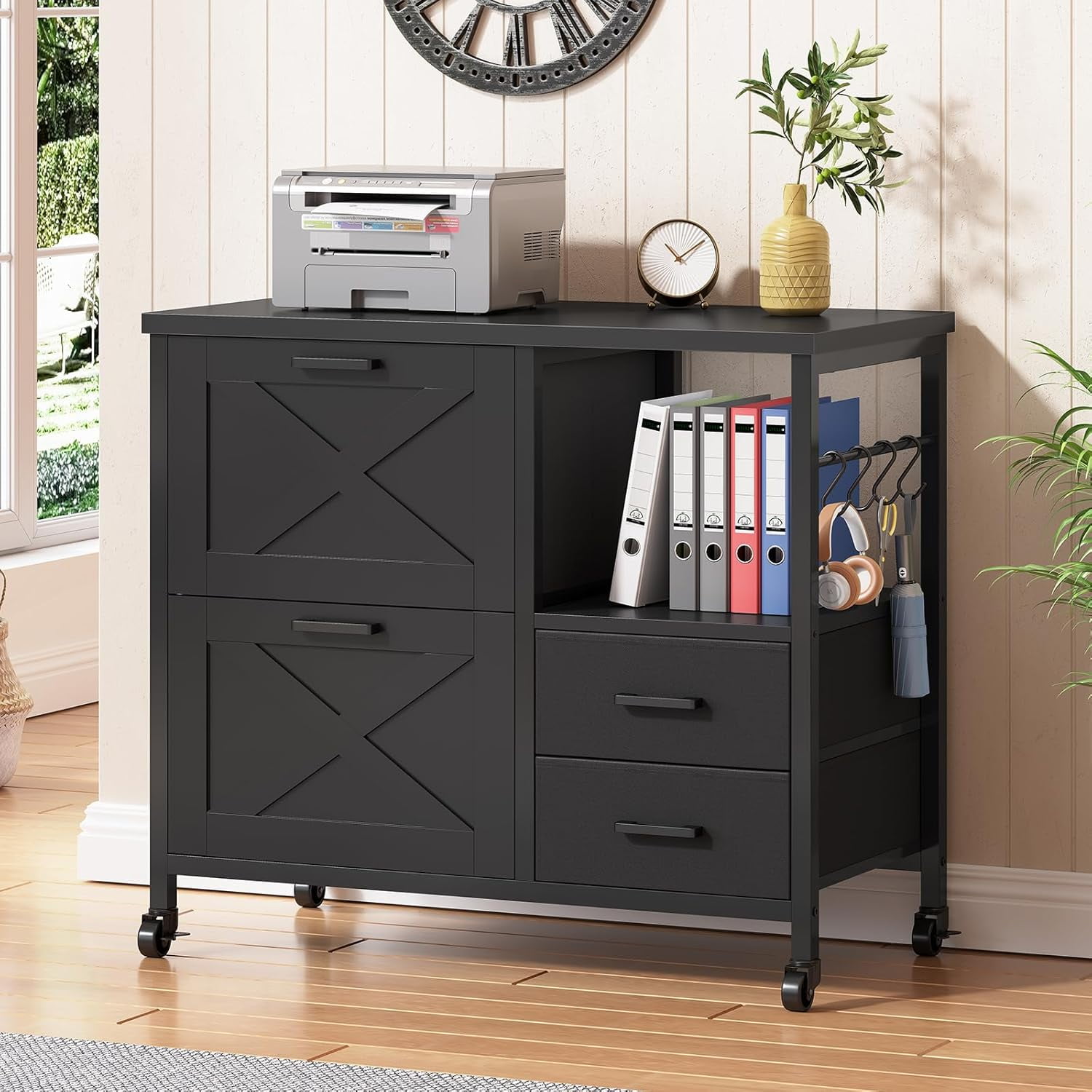 dbuibni 4 Drawers Filing Cabinet File Cabinet for fits Letter/Legal/A4 ...
