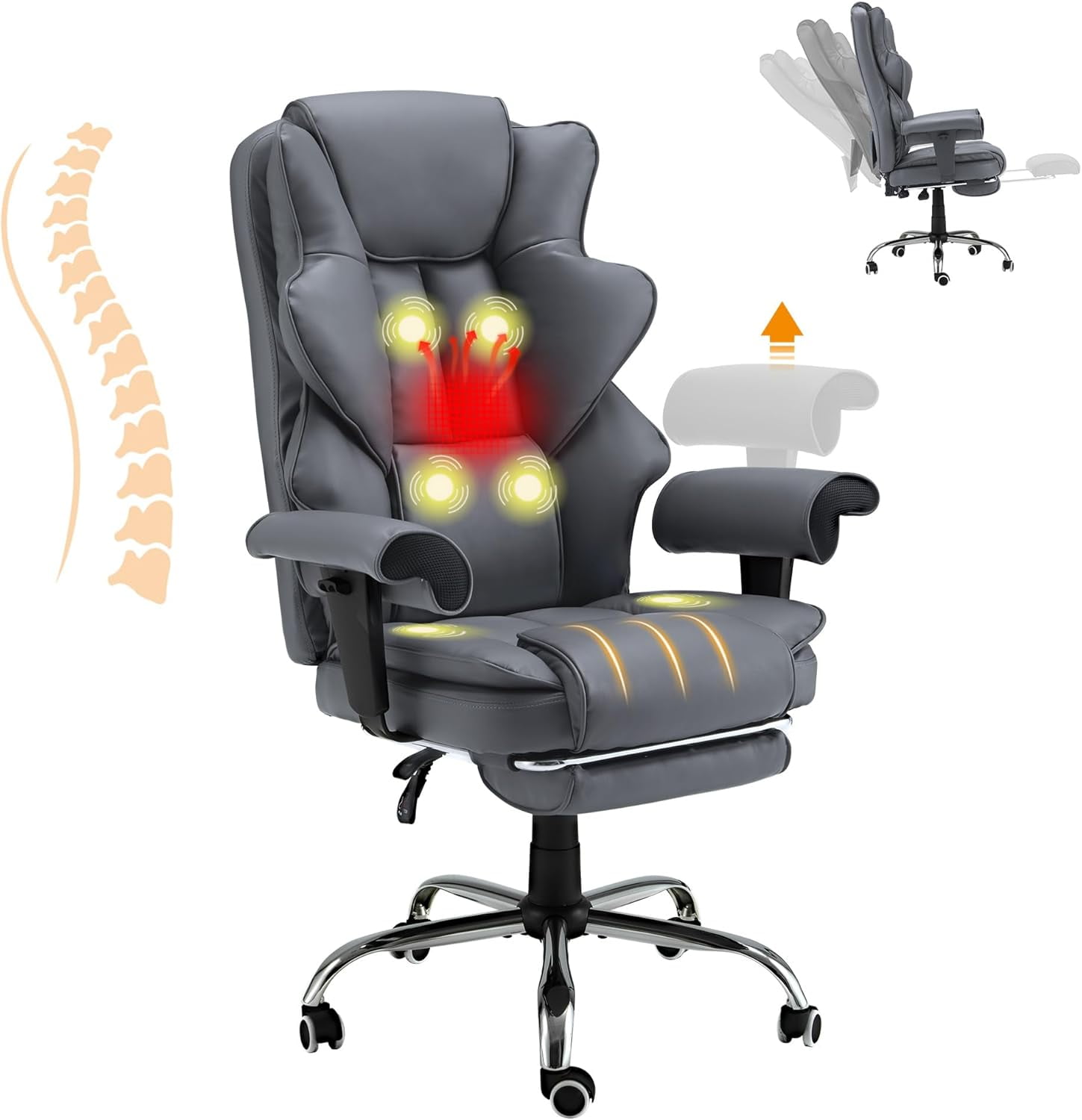 dbuibni 6-Point Massage Executive Chair Heat Chair Ergonomic Chairs ...