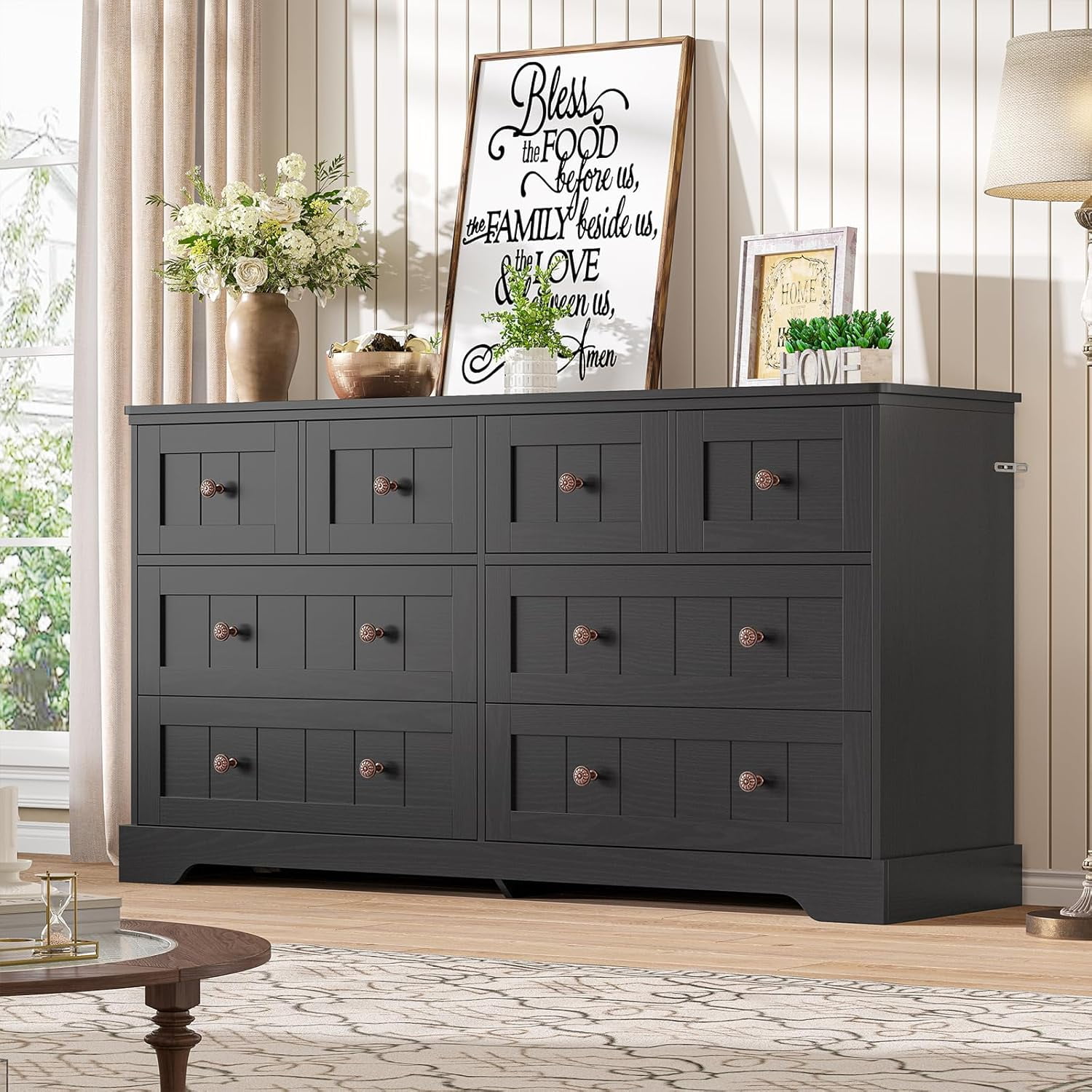 dbuibni Dresser for Bedroom Farmhouse 7 Drawers Dresser 51.4