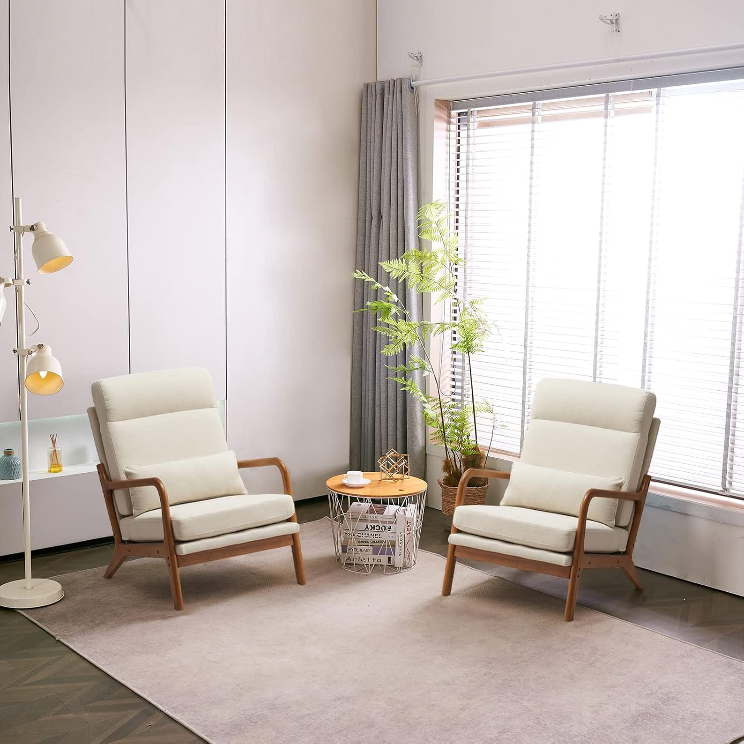 dbuibni High Back Dark Grey Accent Chairs Upholstered Mid Century Lounge Chairs Reading Chairs ...