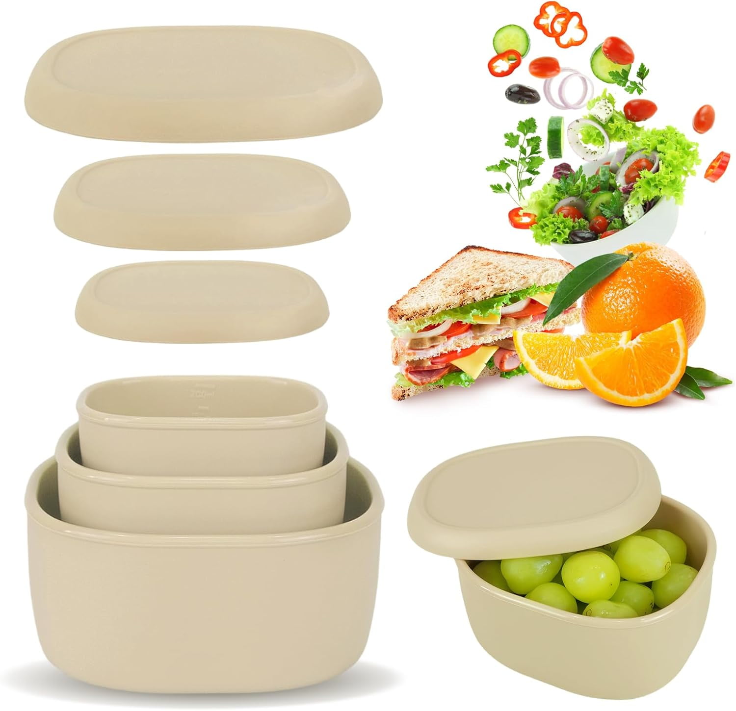 dbuonwo Anatole Silicone Food Storage Lunch Bento Reusable Nesting ...