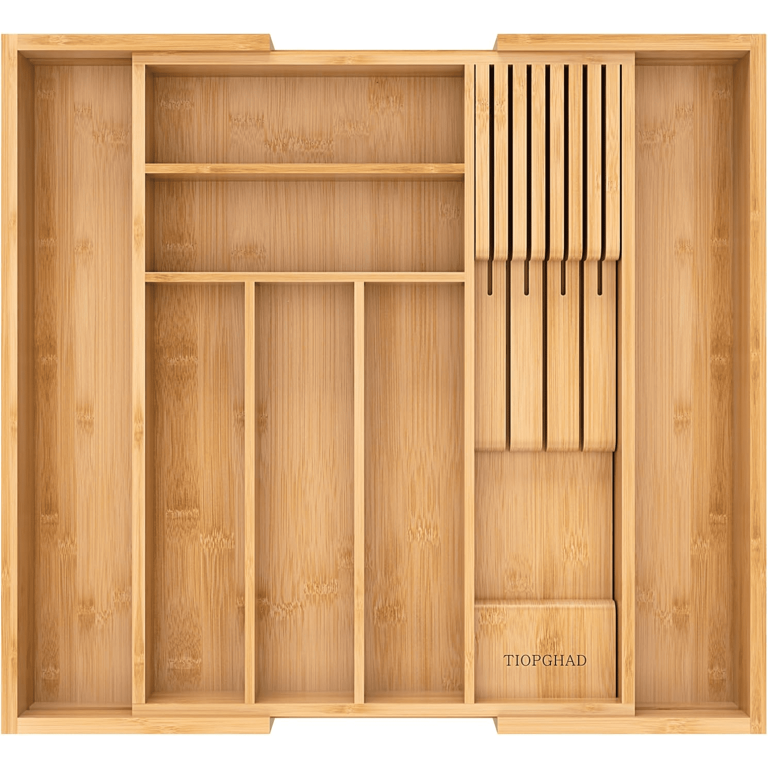 dbuonwo Bamboo-Silverware-Drawer-Organizer-Kitchen Expandable Utensil ...