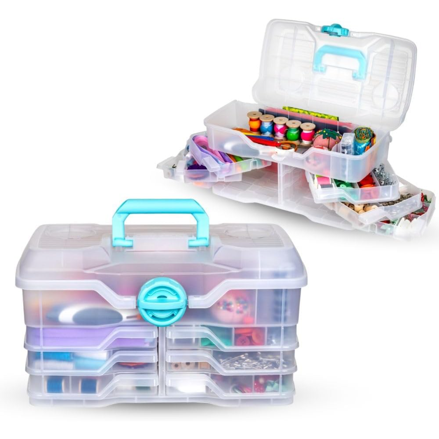 dbuonwo Clear Plastic Organizer Small Parts Organizer - for DIY Arts ...