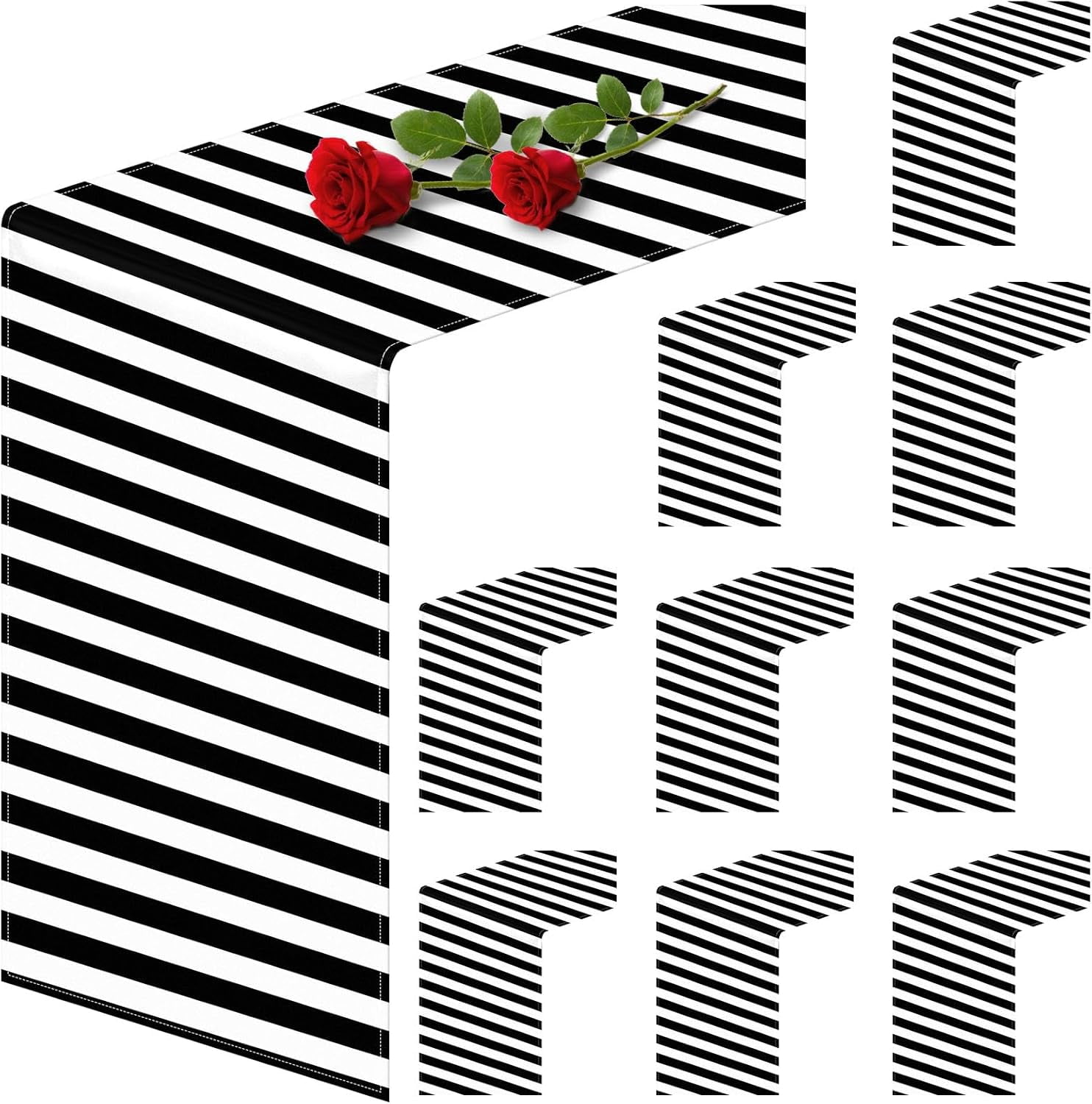 dbyuinbi 10 Pack Checkered Table Runner Black and White Checkerboard ...