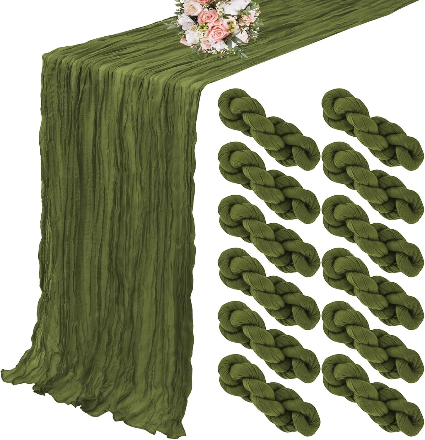 dbyuinbi 12 Pack Cheesecloth Table Runner 20 x 120 inch Cheese Cloth ...