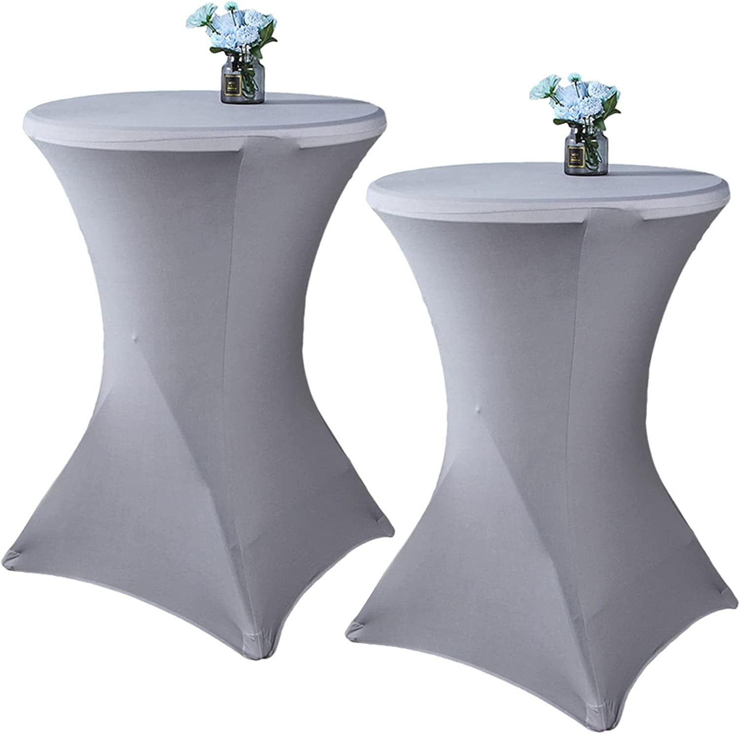 dbyuinbi 2 Pack 32x43 Inch Royal Blue Cocktail Tablecloth Spandex Round ...
