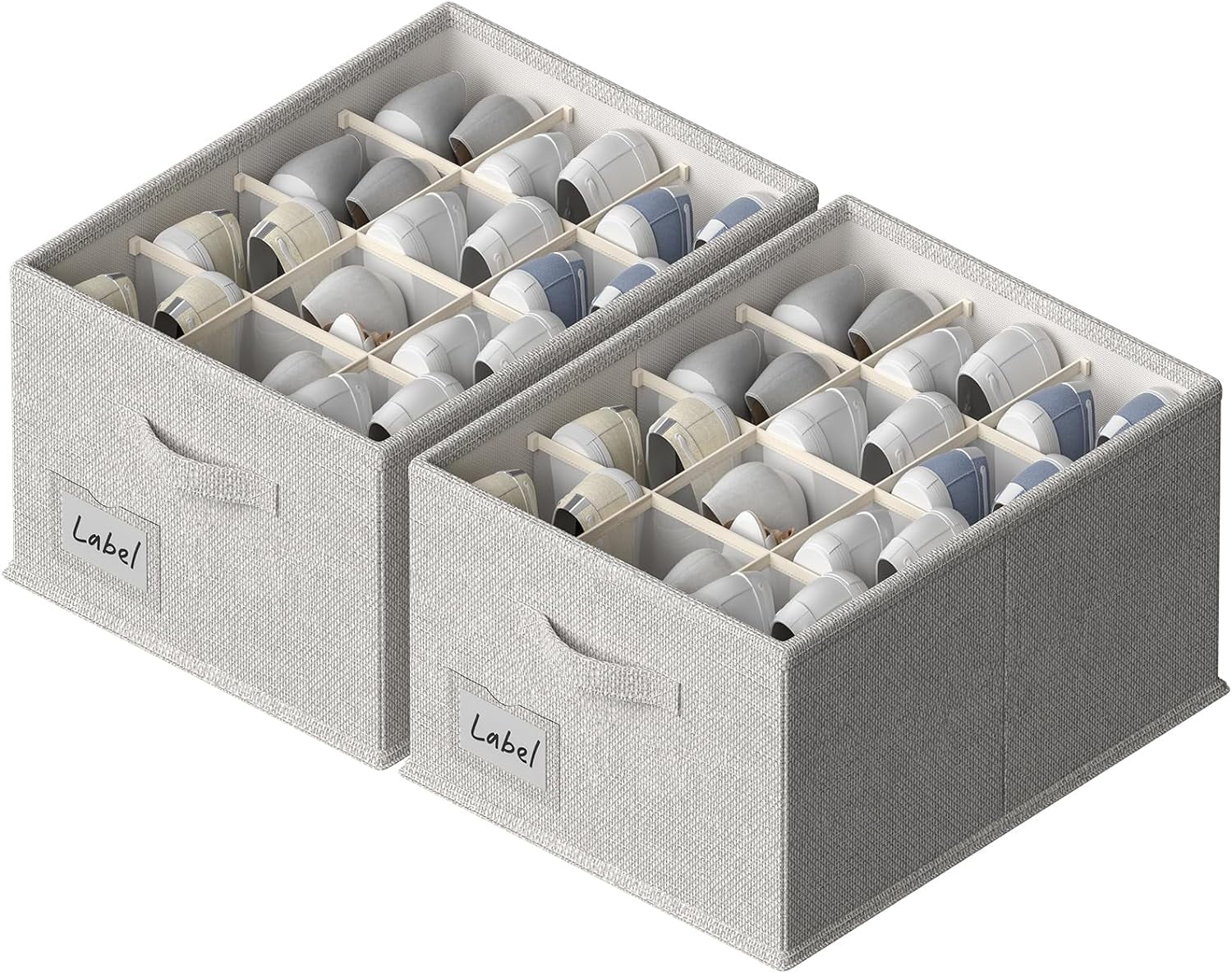 dbyuinbi 2 Pack Shoe Organizer for Closet Fits up to 24 Pairs Fabric ...
