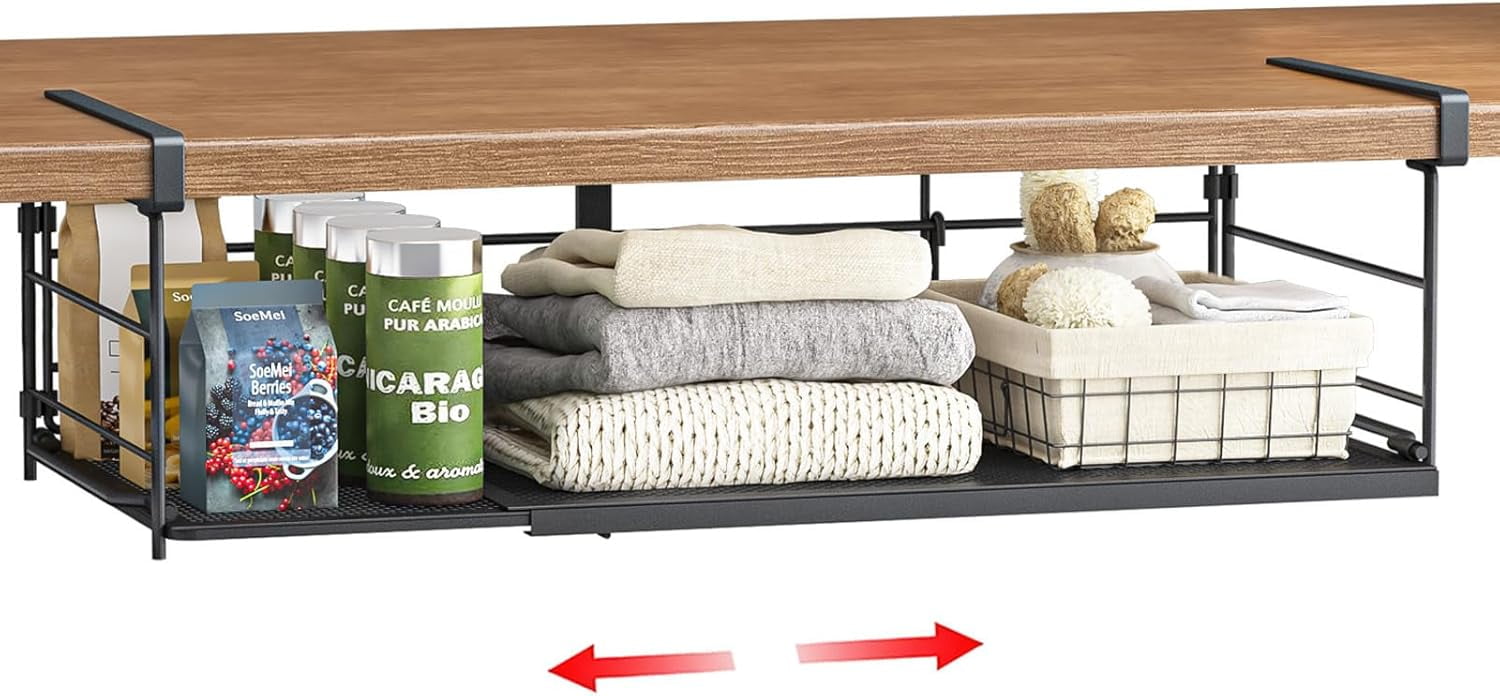 dbyuinbi Expandable Under Cabinet Shelf Extendable Under Shelf Storage ...