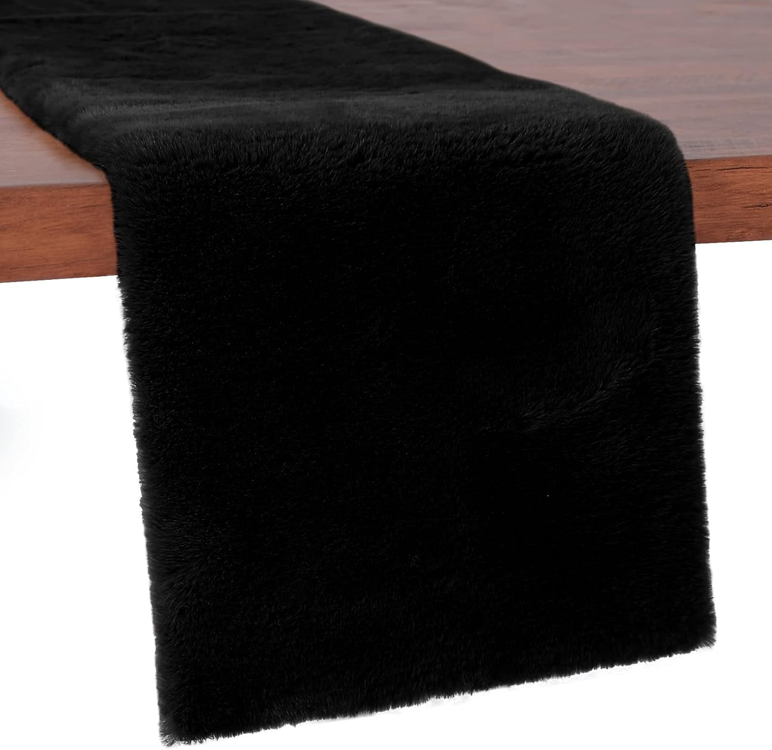 dbyuinbi Pink Faux Fur Table Runner 11.8" x 59.1" Furry Dresser Cover ...