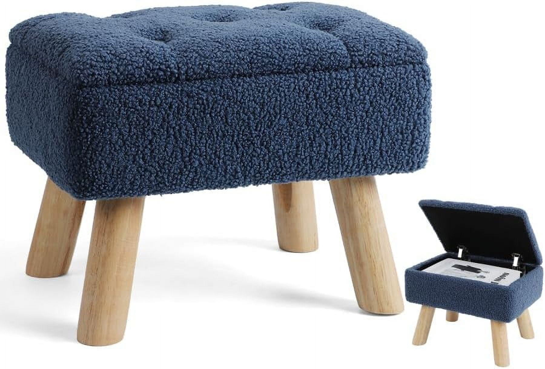 dbyuinbi Storage Ottoman Small Foot Stool Ottoman with Storage Boucle ...