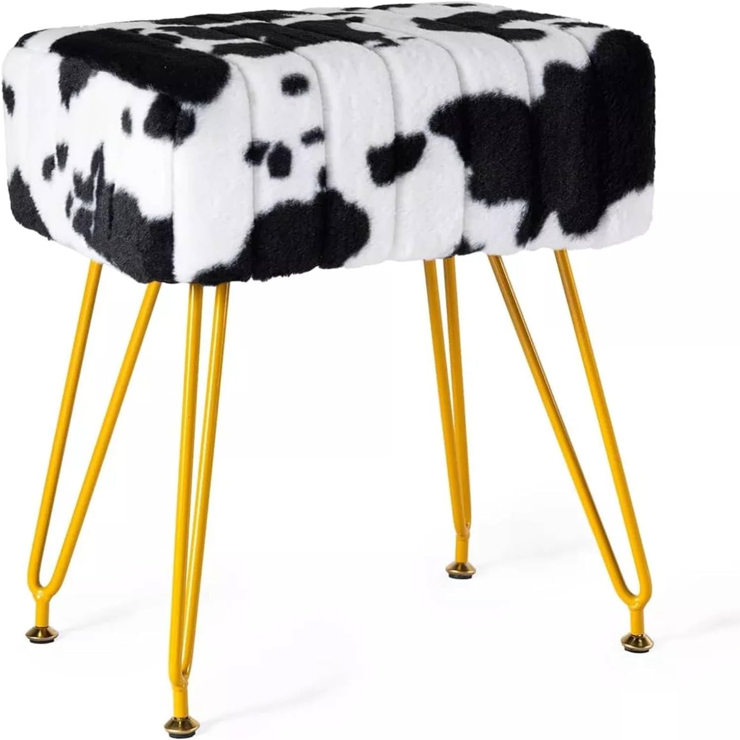 CTGUVBHKN Vanity Stool Chair Faux Fur Vanity Seat Ottoman Soft Furry ...