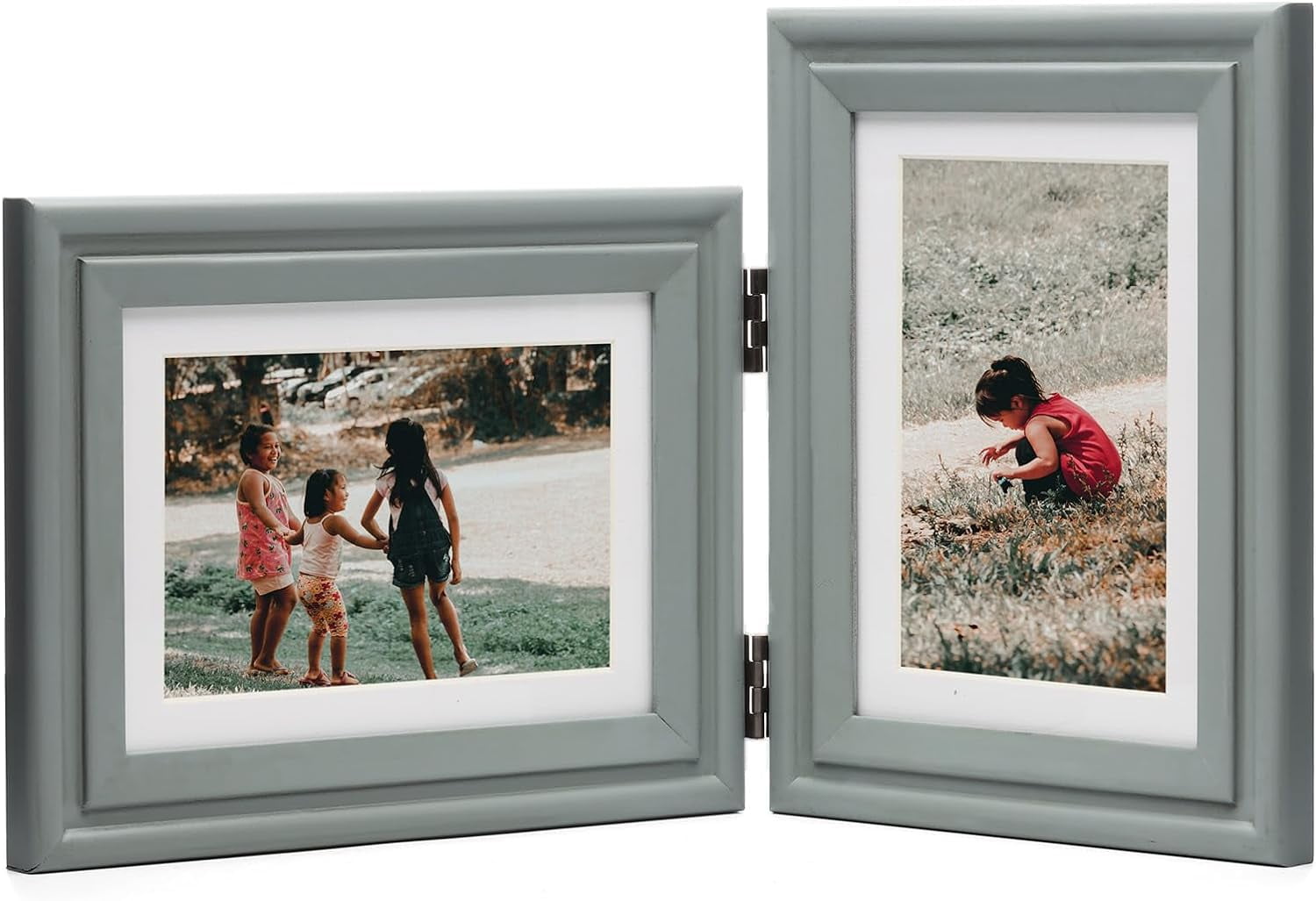 dbyuinbi Vertical & Horizontal 5X7 Picture Frames Double Hinged Wood ...