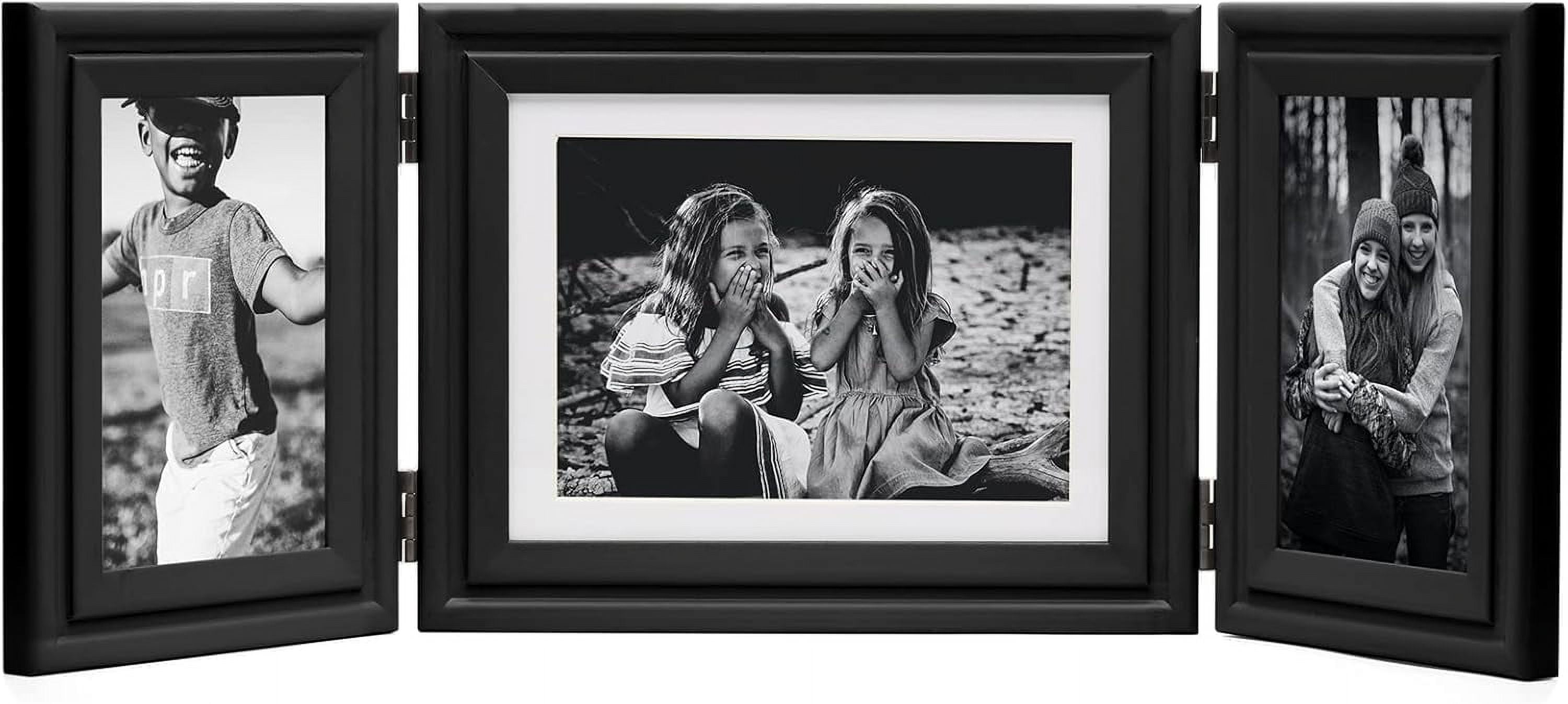 dbyuinbi Vertical & Horizontal 5X7 Picture Frames Double Hinged Wood ...
