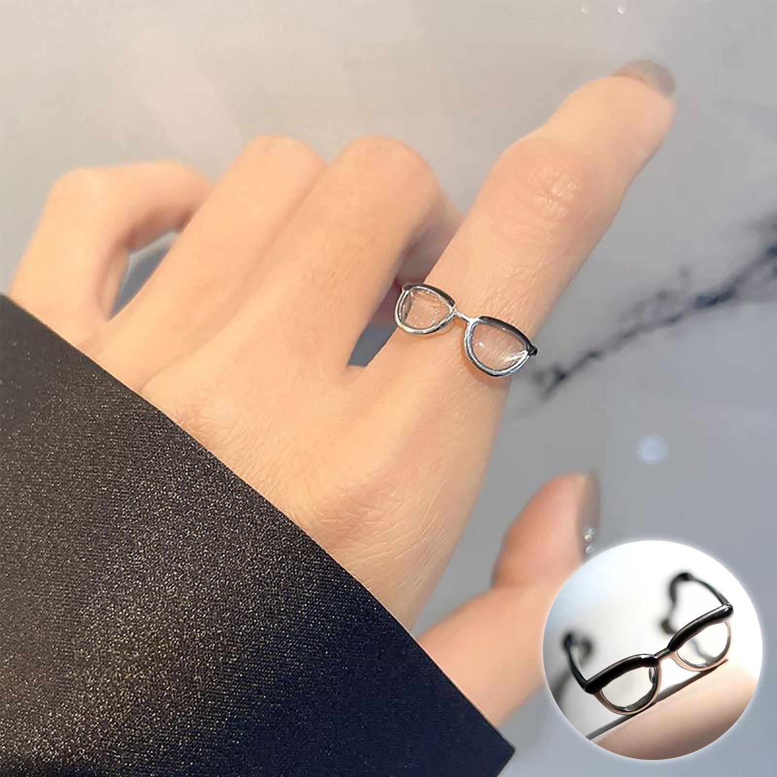 ddioayh Adjustable Glasses Ring for Women, Cute Eyewear Design Open ...