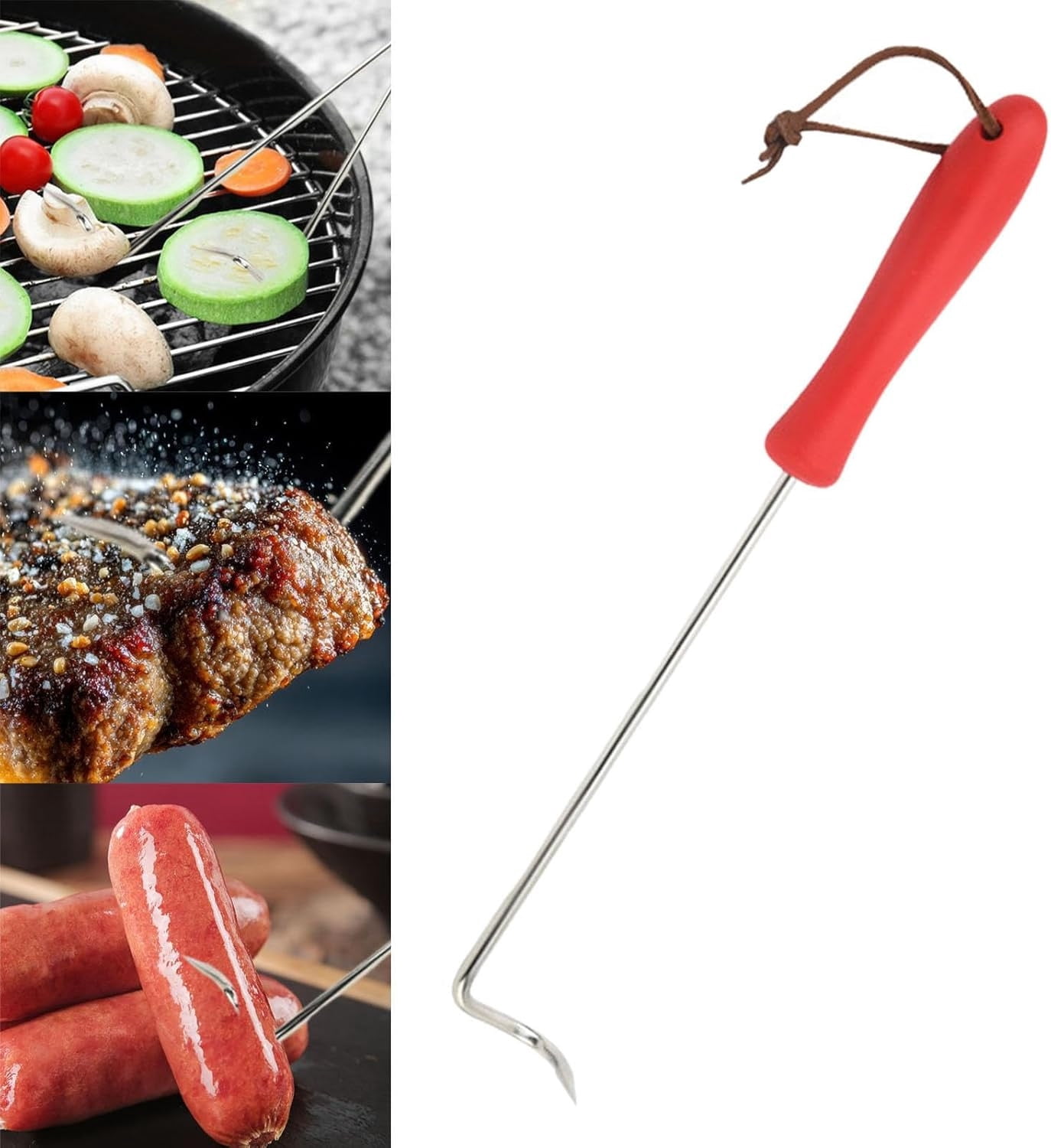 ddioayh Barbecue Meat Turner Hook 1 Pack Metal Grill Accessories With ...