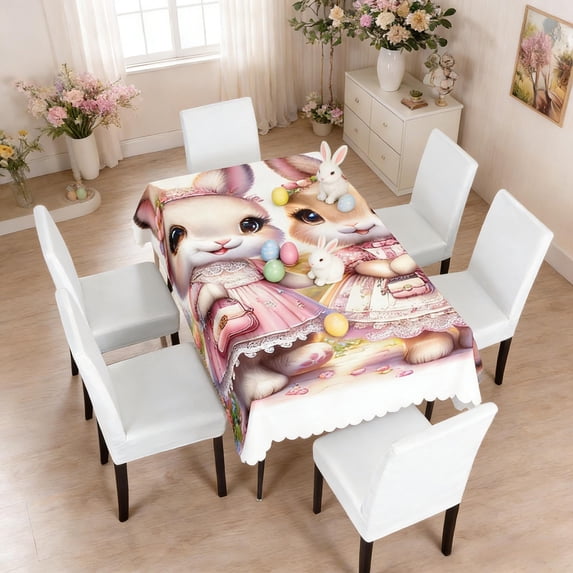 ddioayh Chair Covers Easter Bunny Design Elastic Stretchable Festive ...